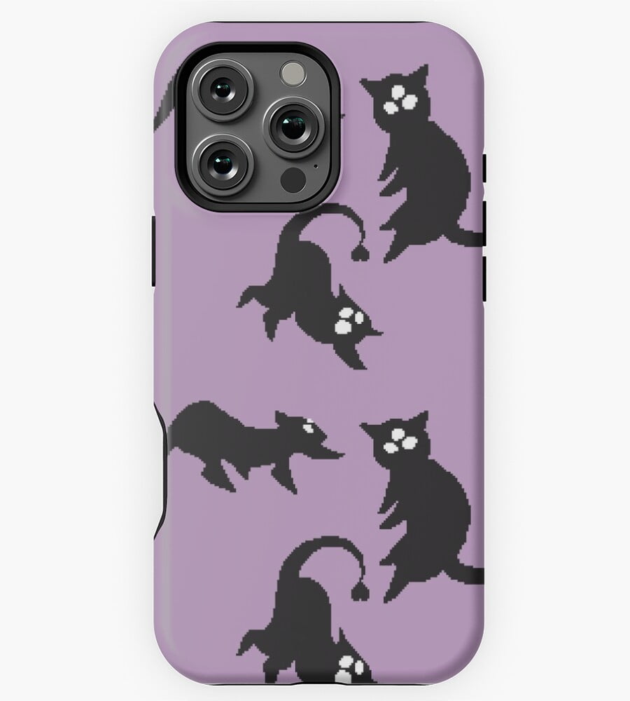 Creepy cats pixel art GA6112 Phone Case for iPhone 11 to 17 Pro Max ...