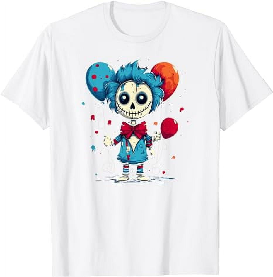 Creepy gothic goth scary clown. Creepy clown ghost white T-Shirt ...