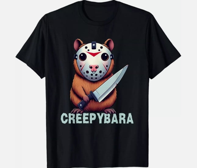 Creepybara Horror Capybara – Funny Halloween Scary Tee T-Shirt S-5XL ...