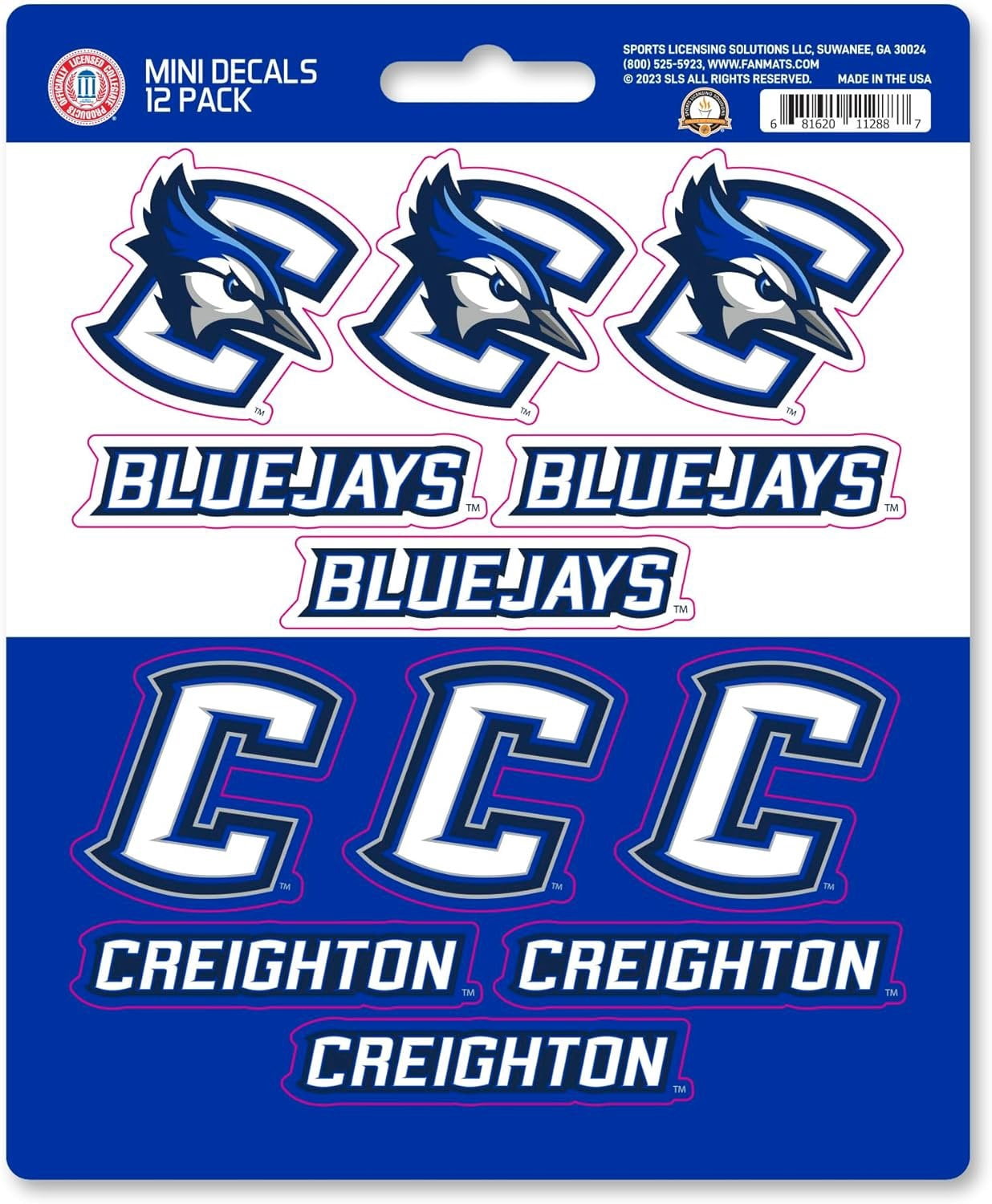 Creighton University Bluejays 12-Piece Mini Decal Sticker Set, 5x6 Inch ...