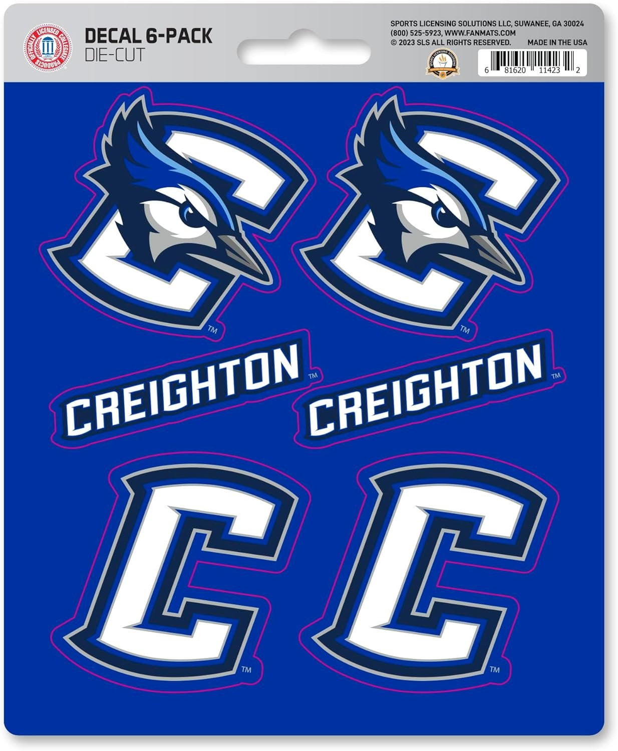 Creighton University Bluejays 6-Piece Decal Sticker Set, 5x6 Inch Sheet ...