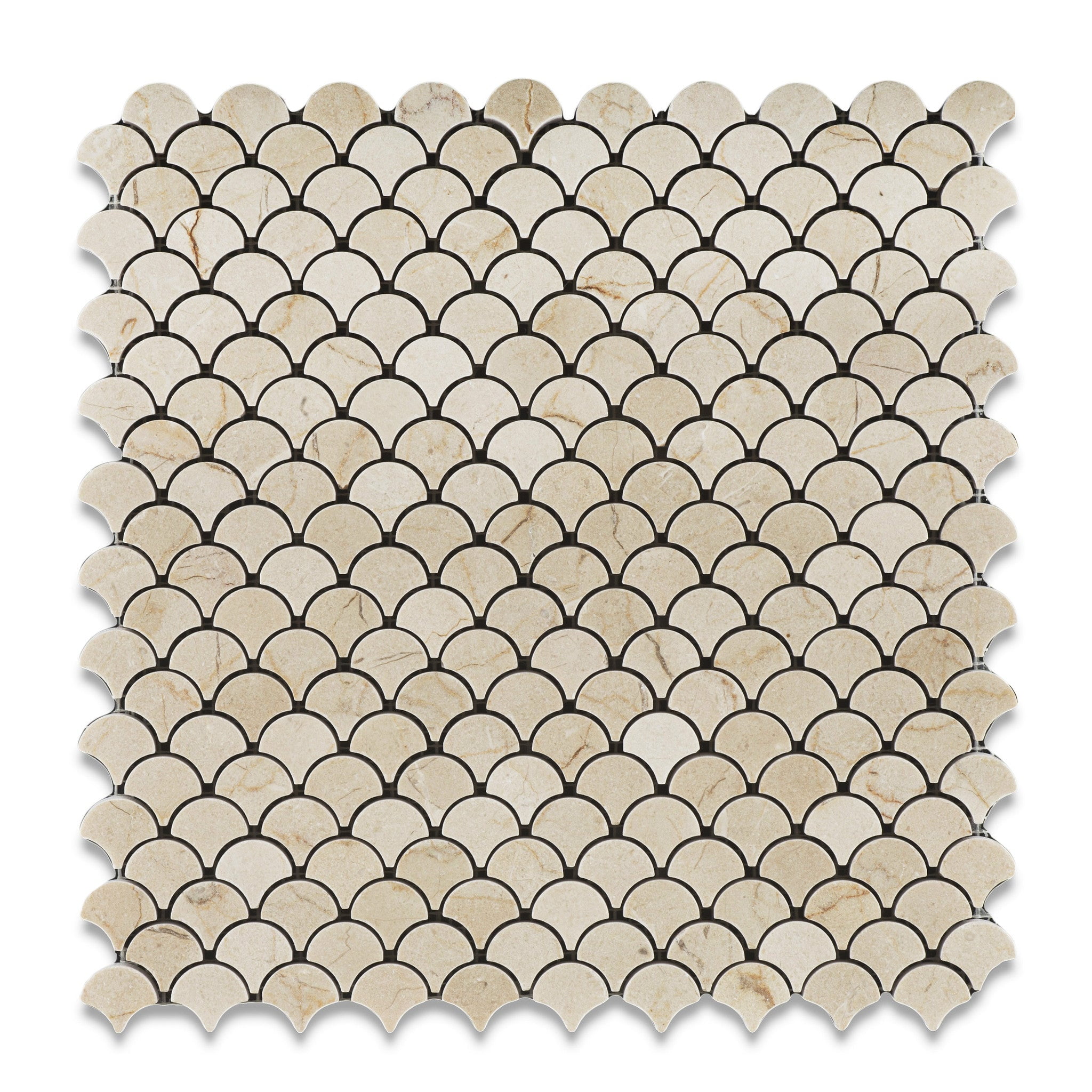Crema Marfil Marble Honed Fan Mosaic Tile - Walmart.com