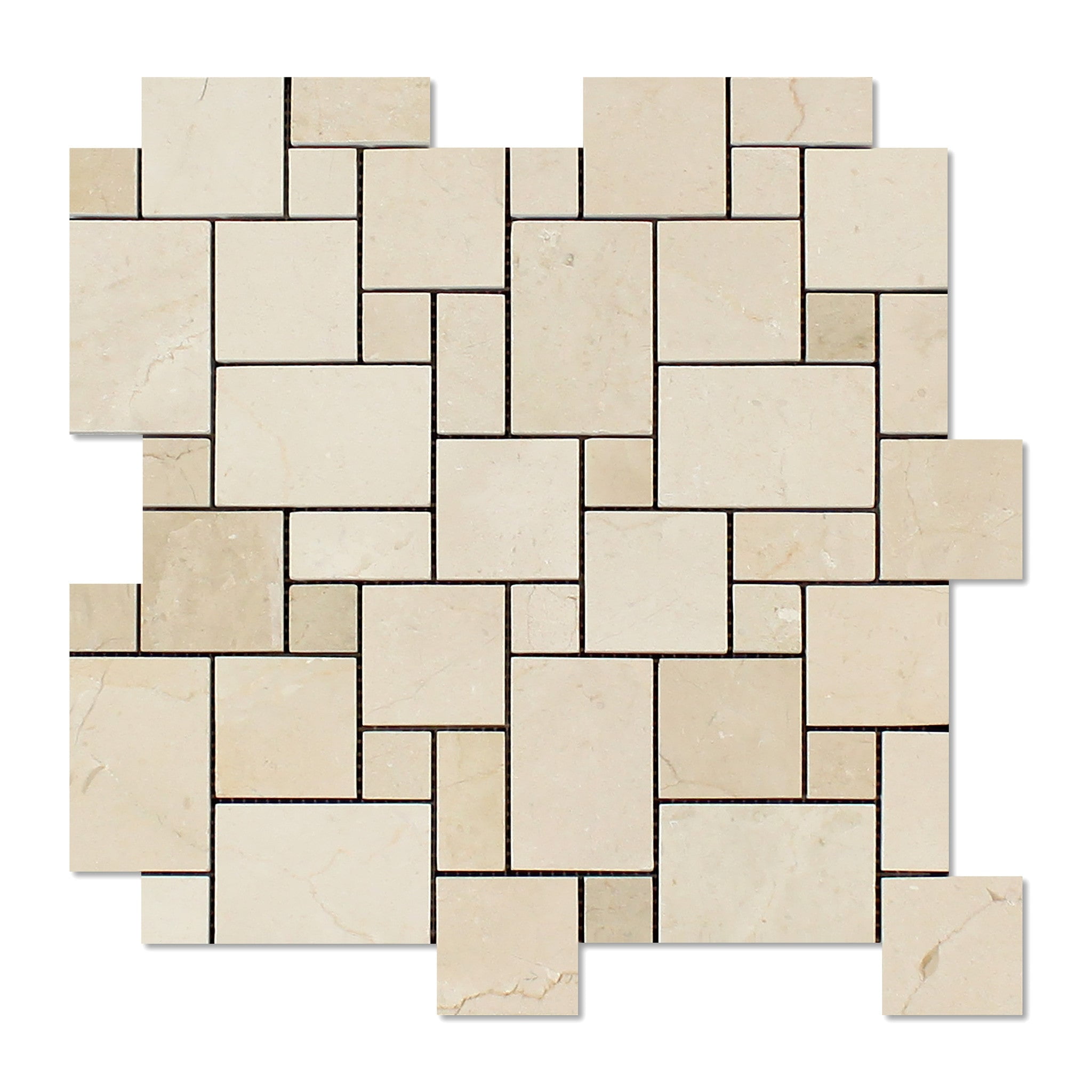 Crema Marfil Marble Honed Mini Versailles Mosaic Tile Sample - Walmart.com