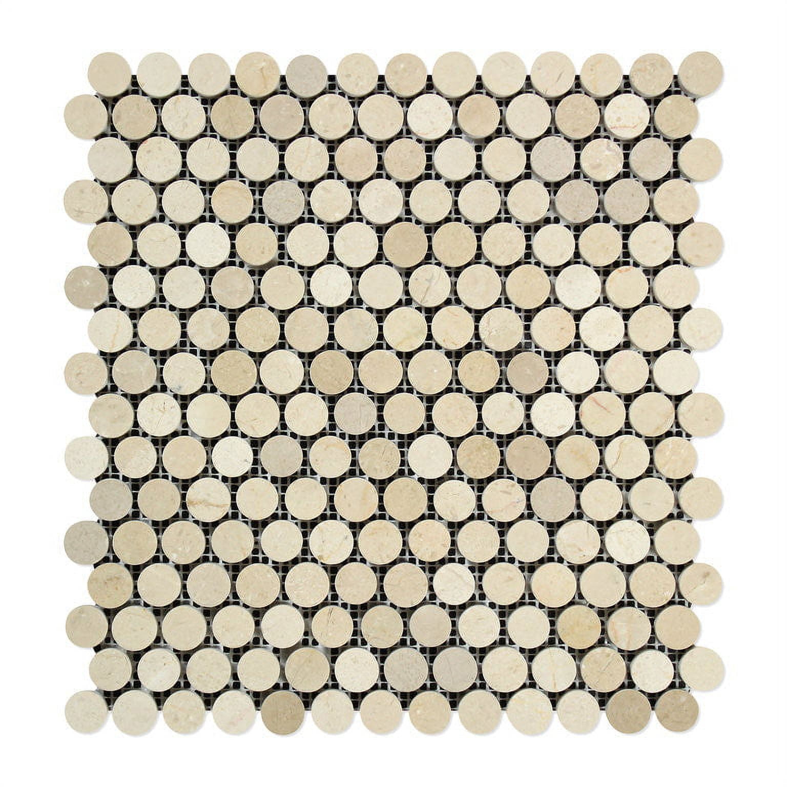 Crema Marfil Marble Polished Penny Round Mosaic Tile - Walmart.com