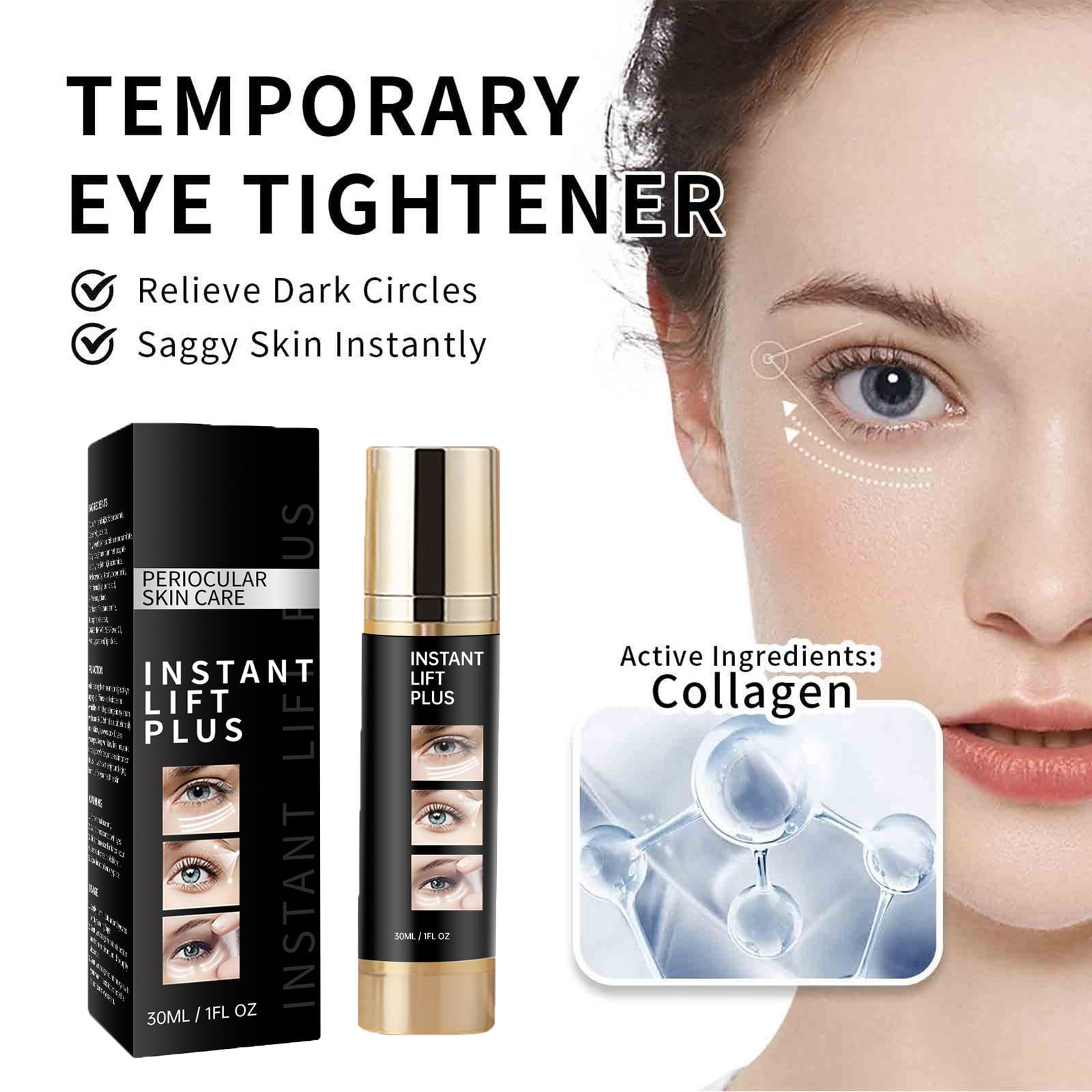 Crema antiarrugas para el contorno de ojos, reafirmante e iluminadora, hidratante, reduce las ...