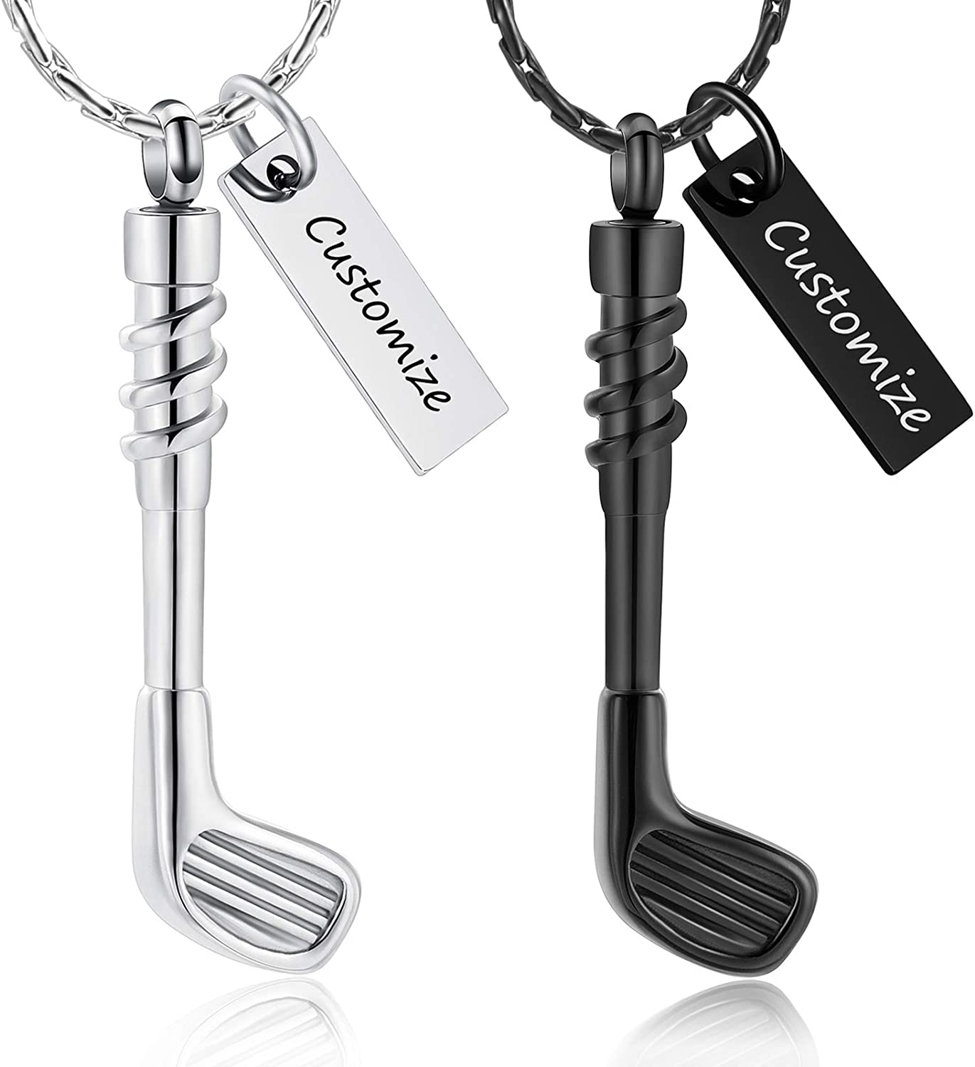 Cremation Golf Clubs Jewelry for Ashes Urn Necklace Keepsake 316L ...