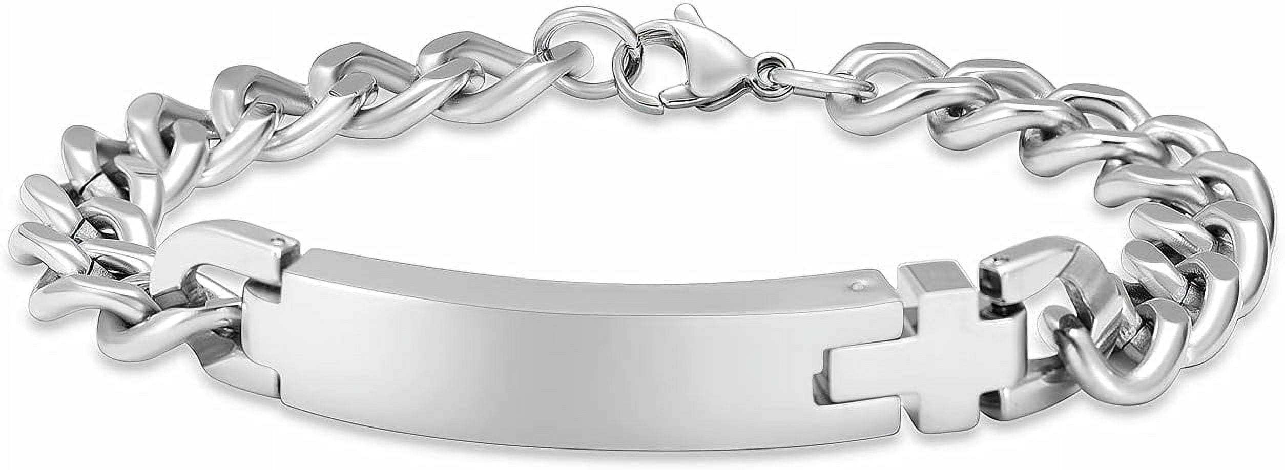 Cremation Jewelry Cross Urn Bracelet for Ashes Custom Cuban Link ...