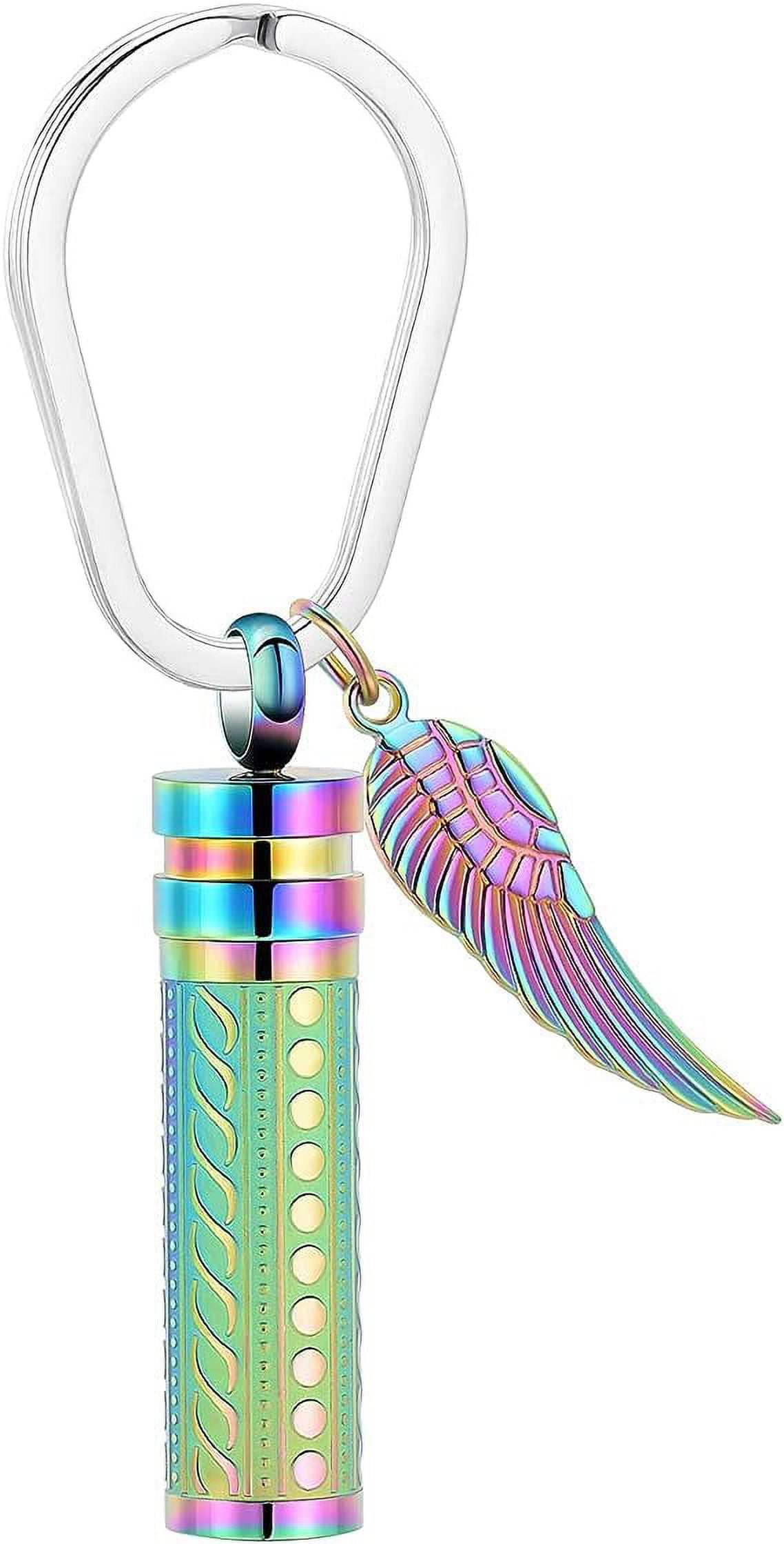 Cremation Jewelry Cylinder Urn Keychain for Ashes Memorial Pendant with ...