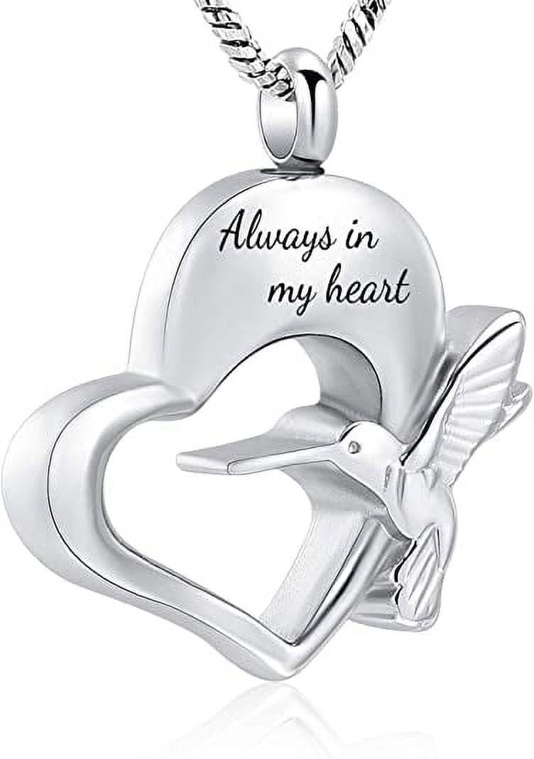 Cremation Jewelry Hummingbird Urn Necklace for Ashes Heart Cremation ...