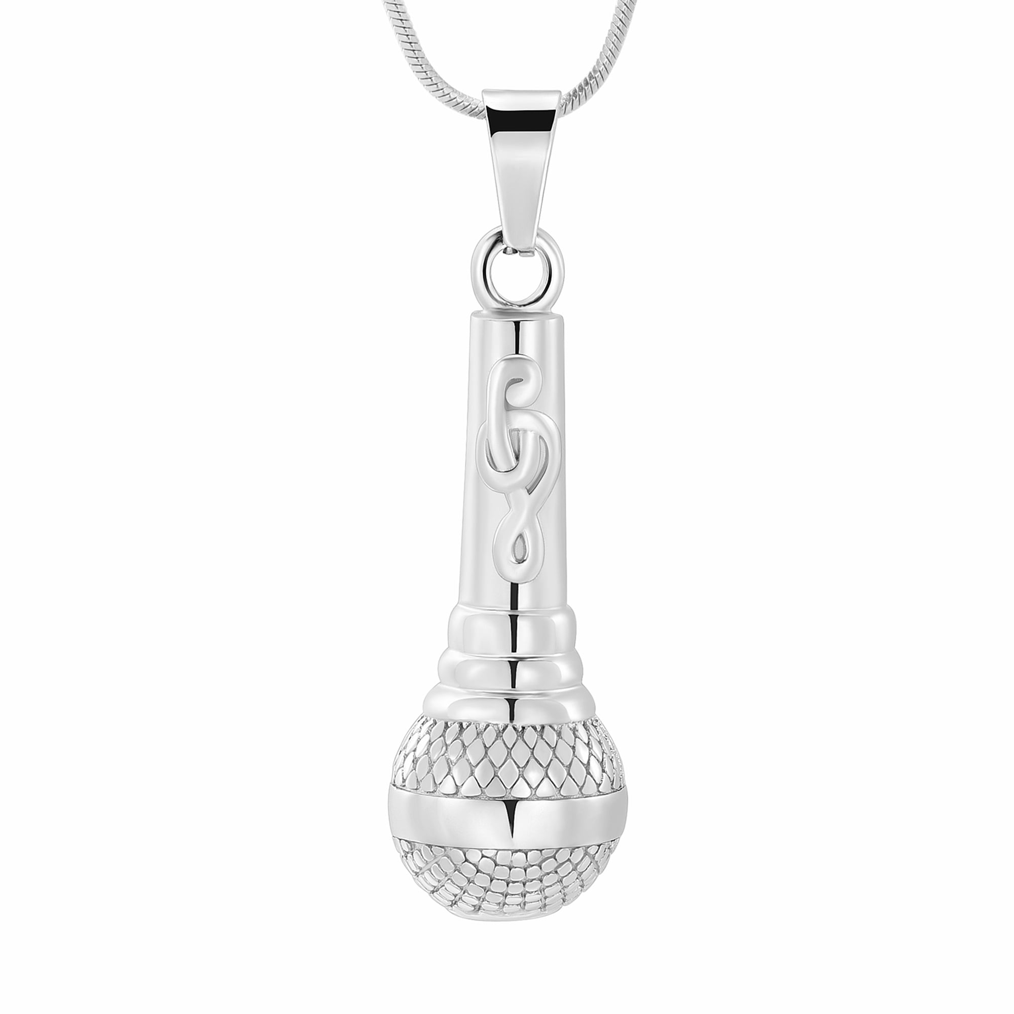 Cremation Jewelry Microphone Urn Pendant Necklace with Note Stainless ...