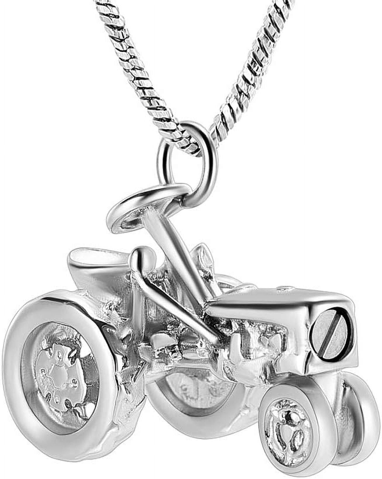 Cremation Jewelry Tractor Urn Necklace for Ashes for Men Stainless ...
