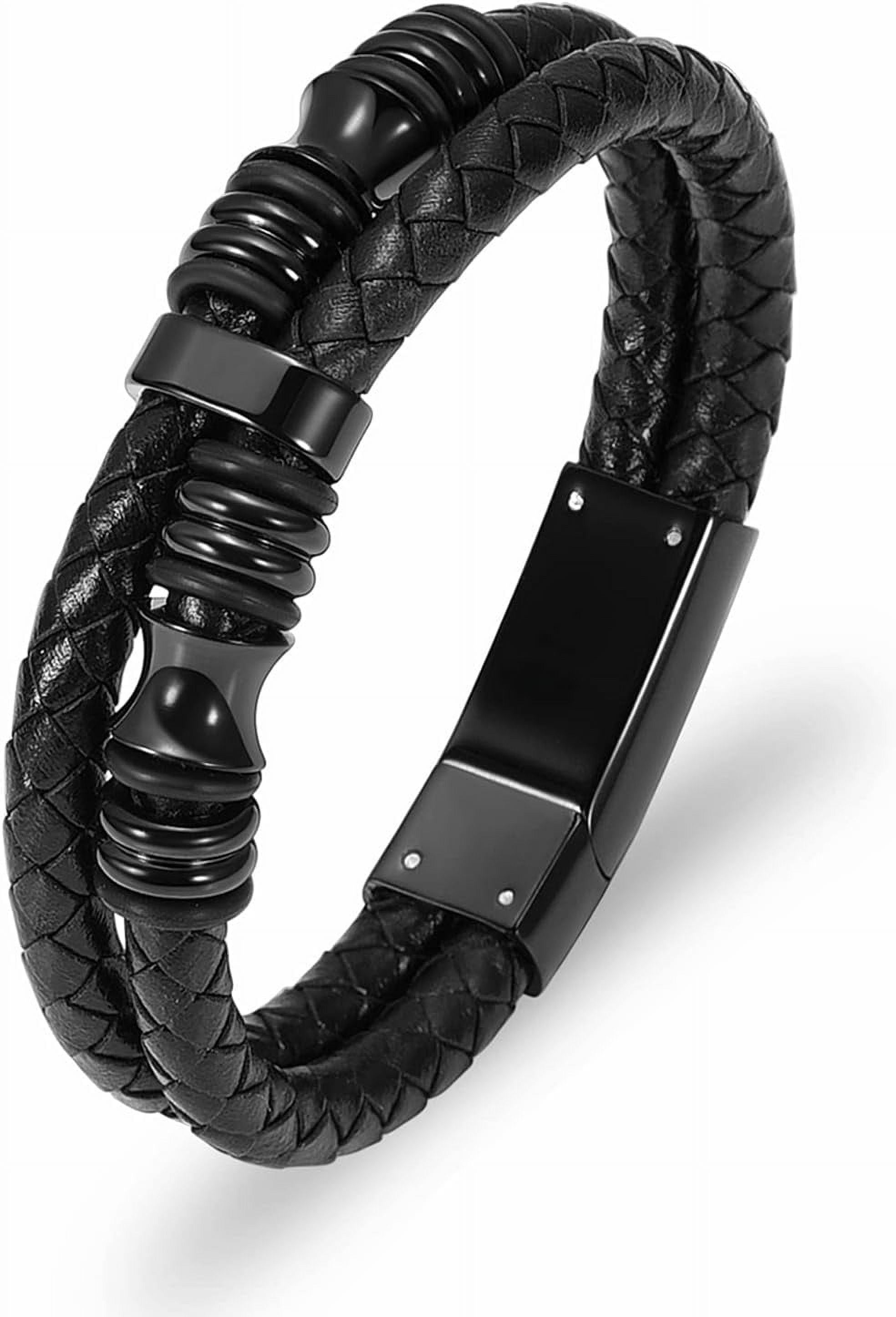 Cremation Jewelry Urn Bracelet for Ashes Braided Leather Memorial Urn ...