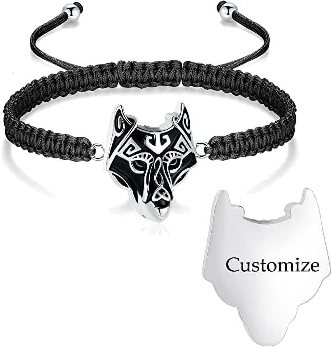 Cremation Jewelry Viking Lion Head / Viking Wolf Head Urn Bracelet for Ashes for Women Men ...