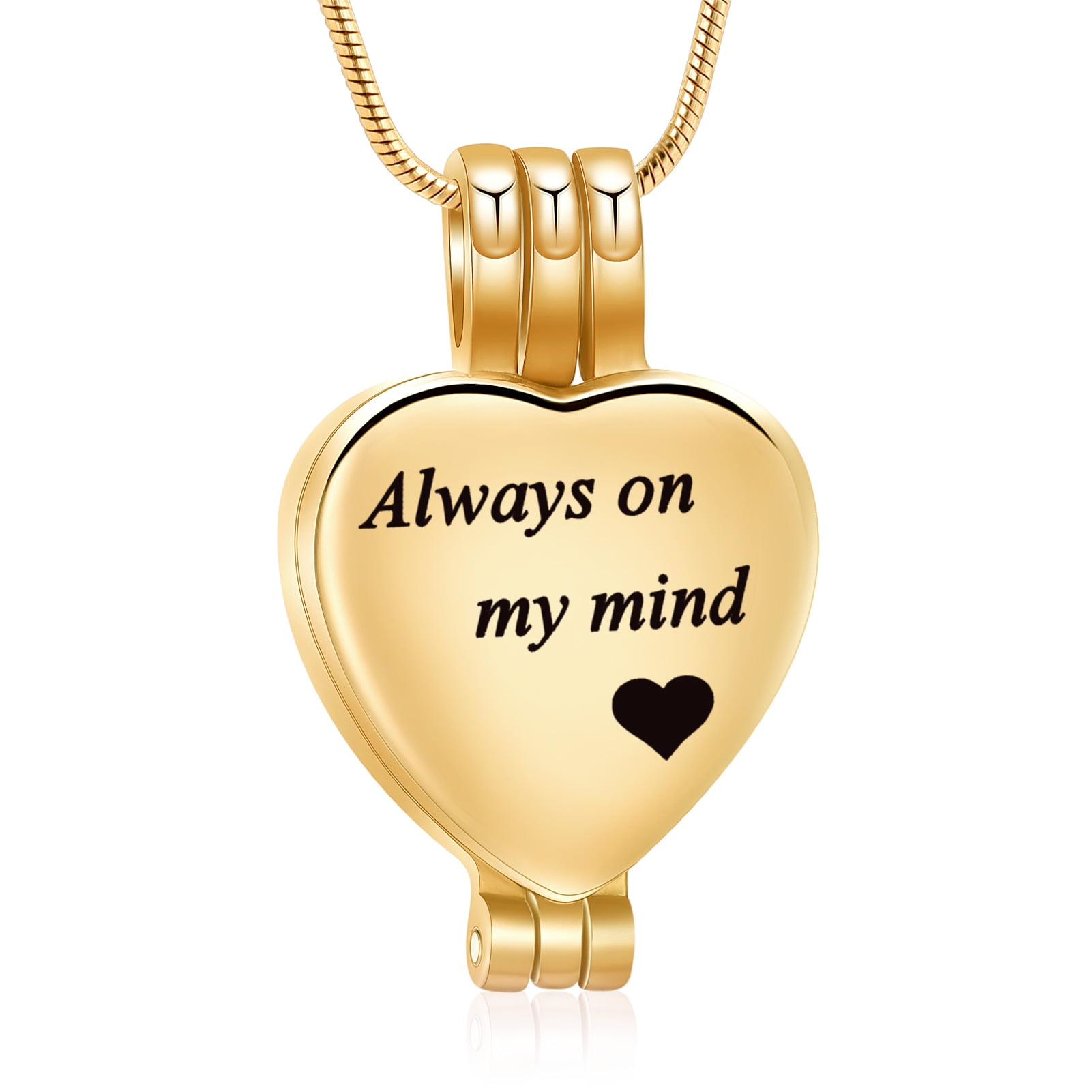 Cremation Jewelry for Ashes -Always On My Mind Urn Pendant Necklace for ...