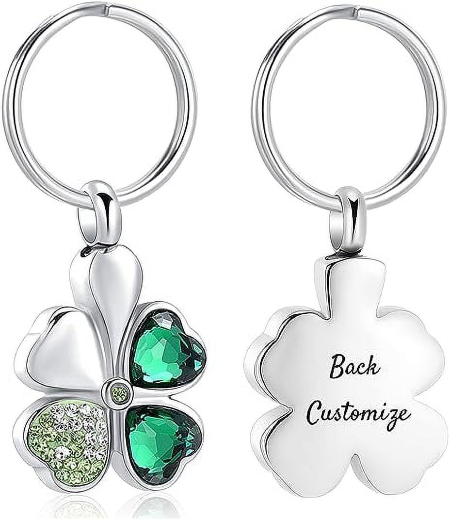 Cremation Jewelry for Ashes Four Leaf Clover Urn Keychain Memorial ...