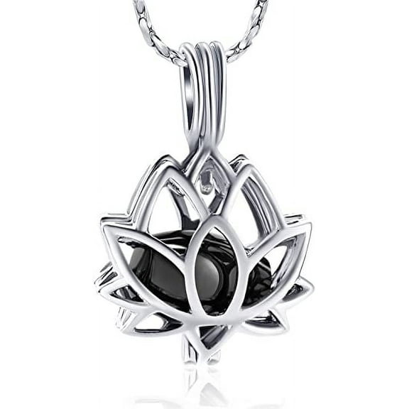2Pcs 2 Style Cremation Urn Ashes Necklace Lotus Flower Cat Paw Ashes ...