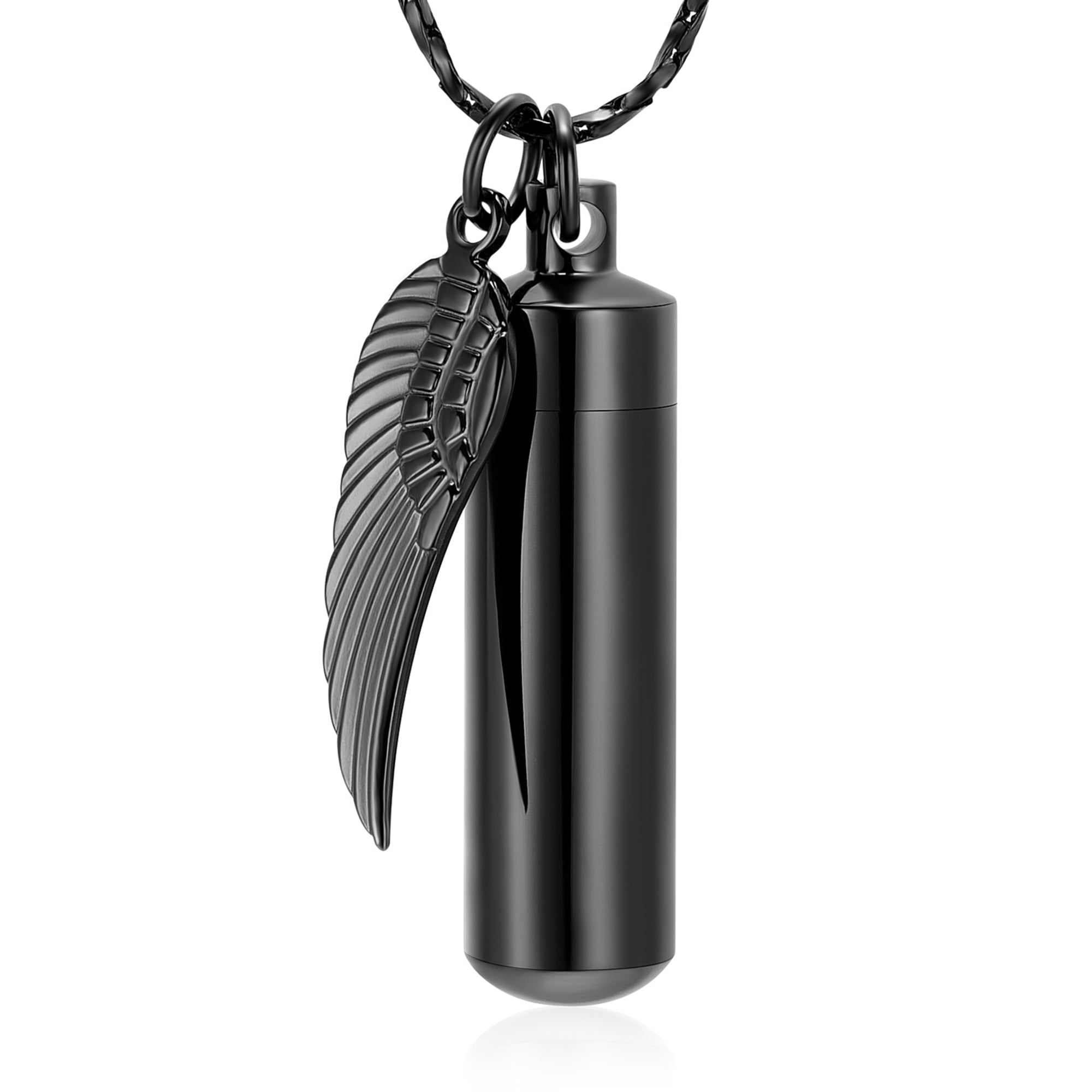 Imrsanl Cremation Jewelry Locket for Ashes, Cylinder Pendant Urn ...