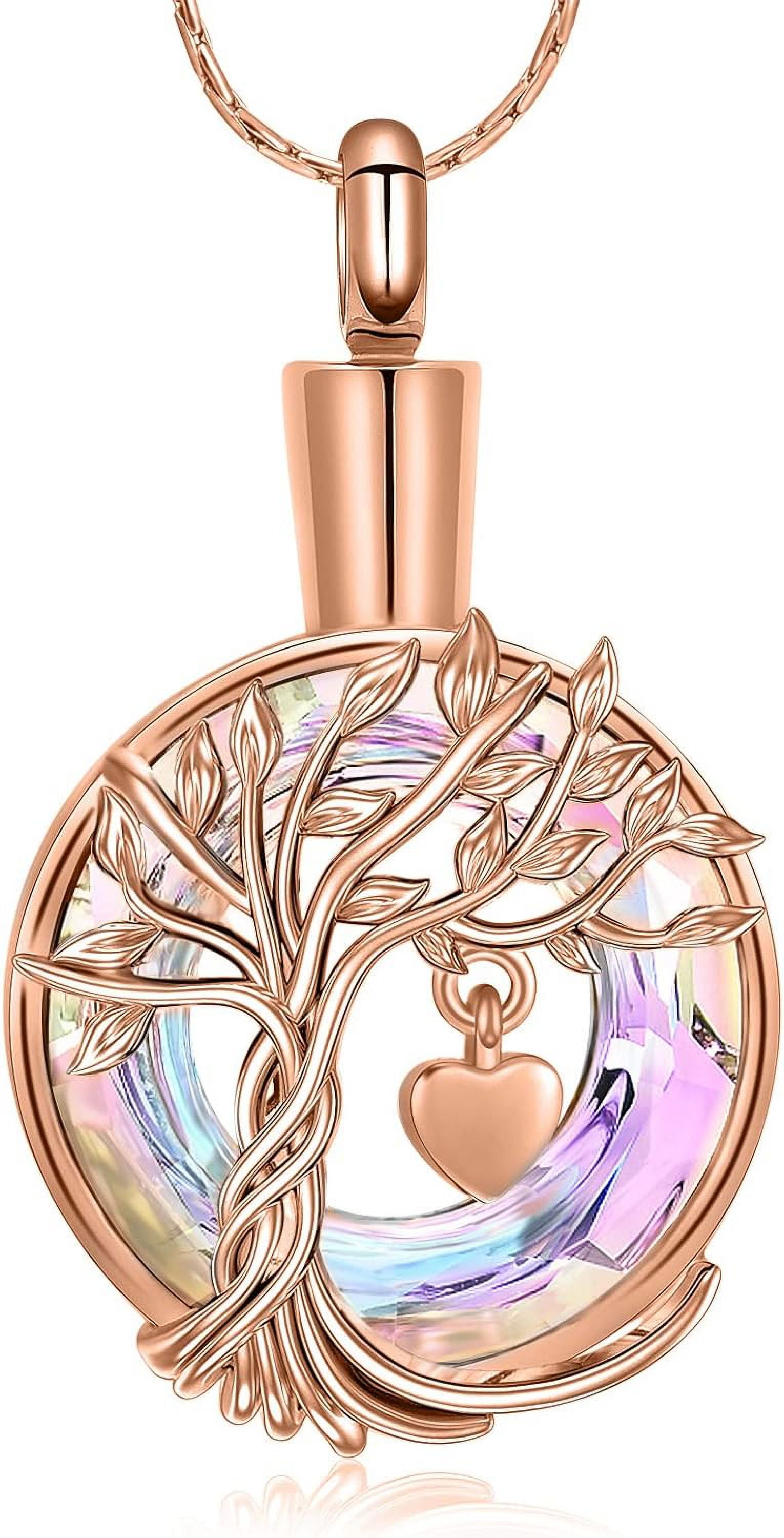 Cremation Jewelry for Ashes Stainless Steel Tree of Life Urn Necklace ...
