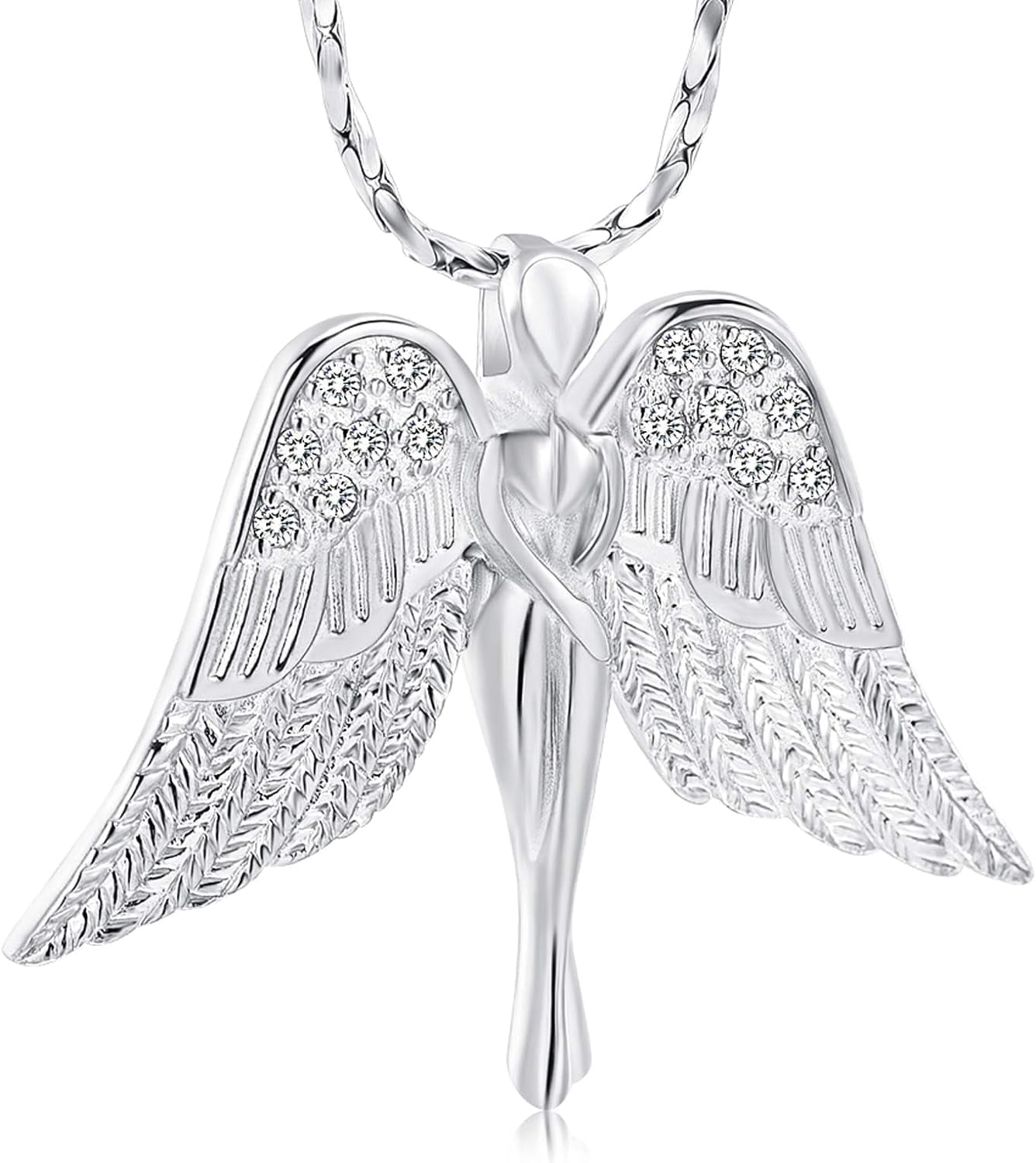 Cremation Jewelry with Angel Lady Charm Locket Memorial Ash Pendant ...