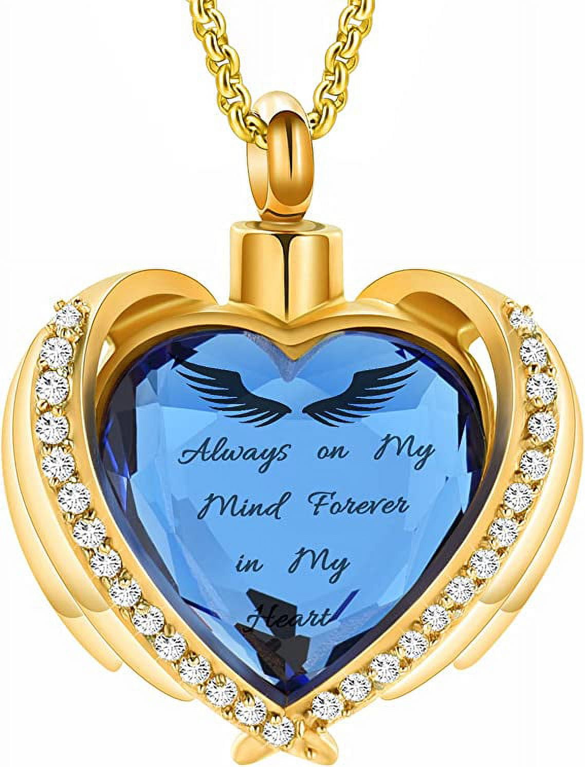 Cremation Jewelry with Crystal Heart Urn Necklace for Ashes Stainless ...