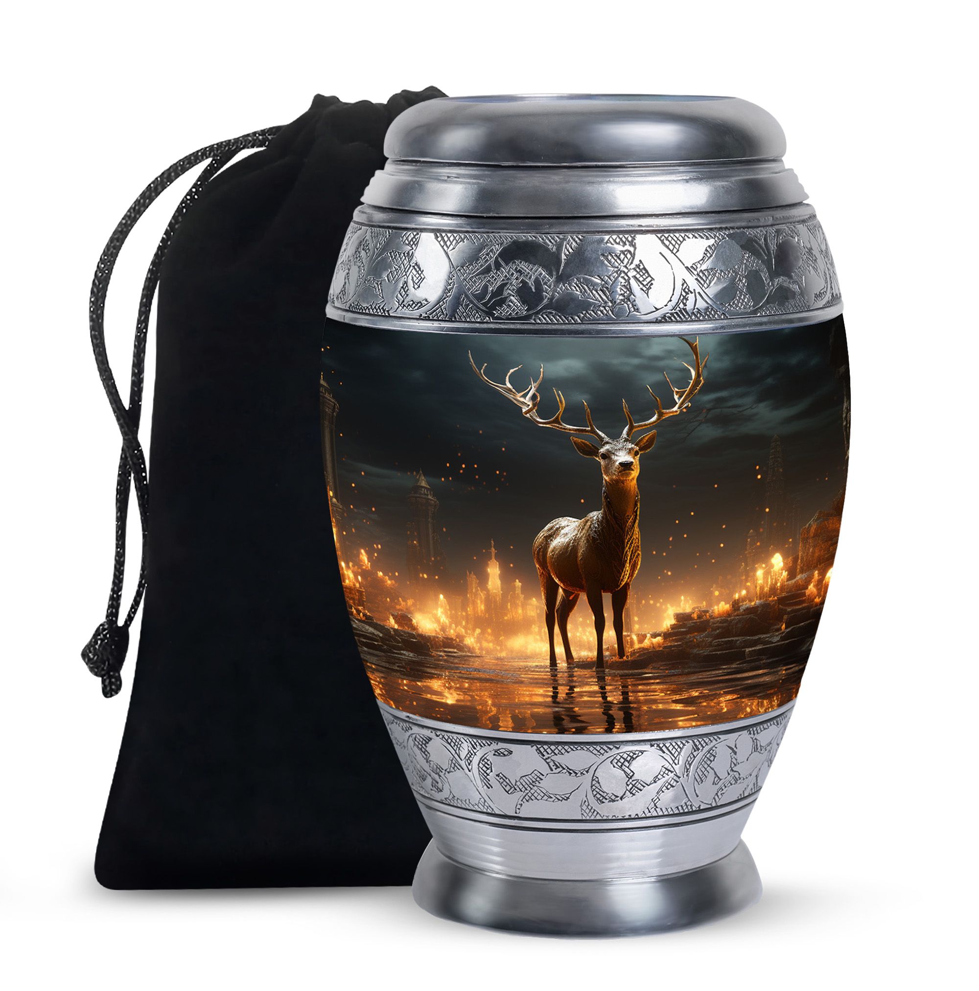Cremation Large Cream Dear Urns For Human Ashes Adult Father - Burial ...