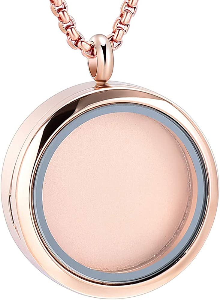 Cremation Locket Necklace for Ashes of Loved One Carry Photo Glass ...
