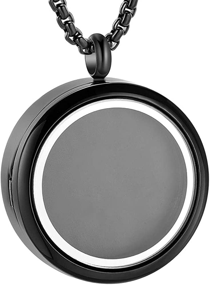 Cremation Locket Necklace for Ashes of Loved One Carry Photo Glass ...