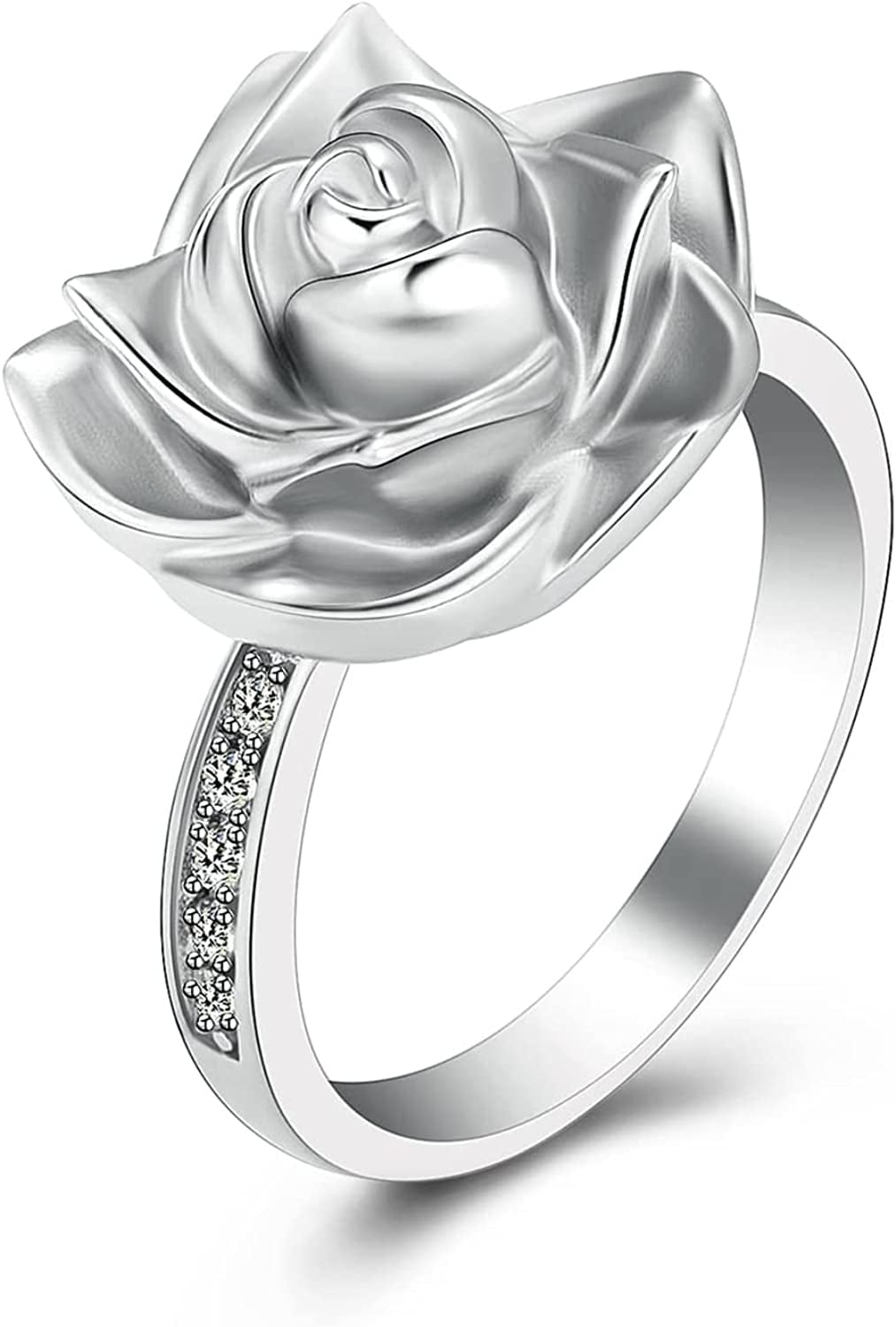 Rose Flower Cremation Urn Ring for Ashes for Women Urn Rings Memorial ...