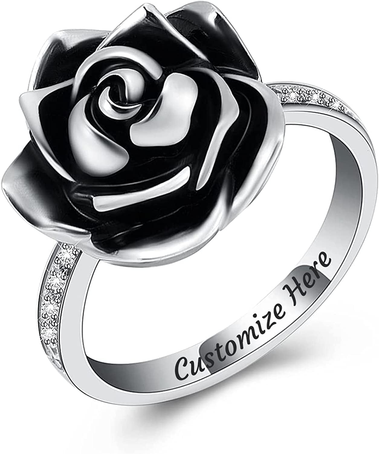 Rose Flower Cremation Urn Ring for Ashes for Women Urn Rings Memorial ...