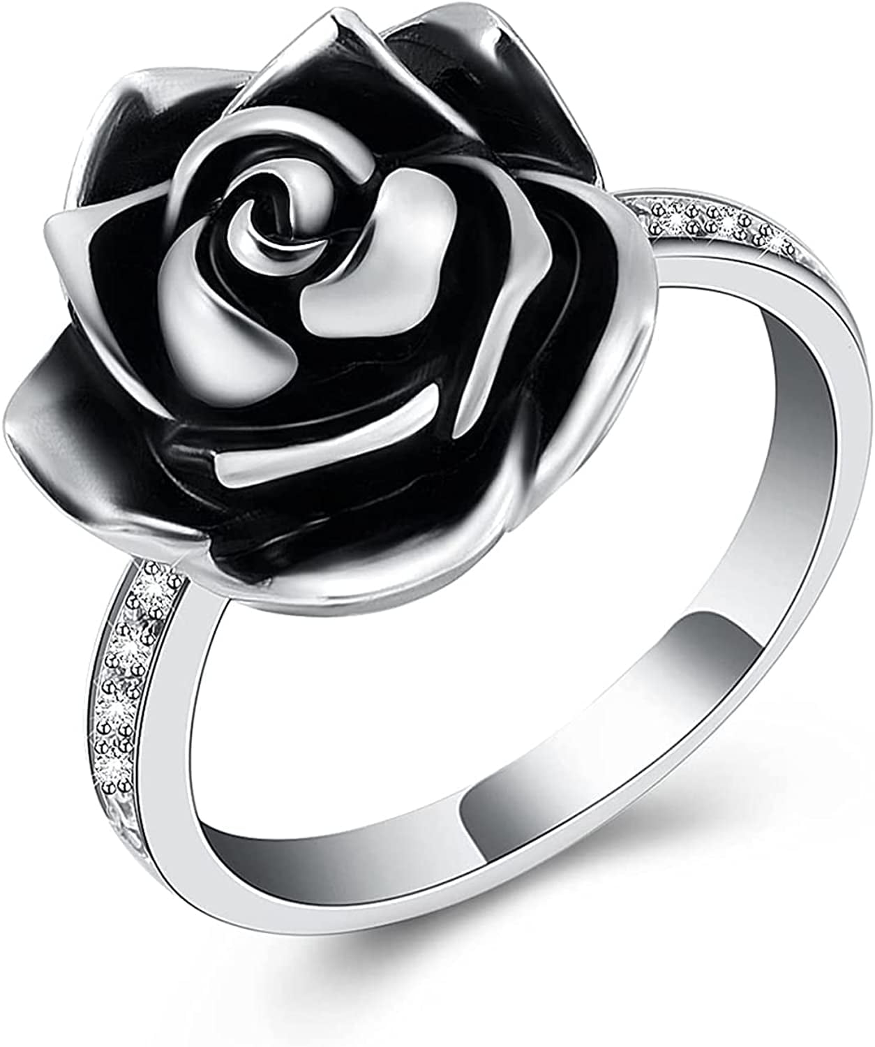 Cremation Ring for Ashes for Women Rose Flower Urn Rings Memorial ...