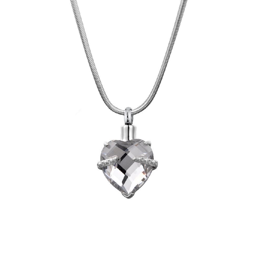 Cremation Urn For Human Ashes Heart Memorial Jewelry April Birthstone ...