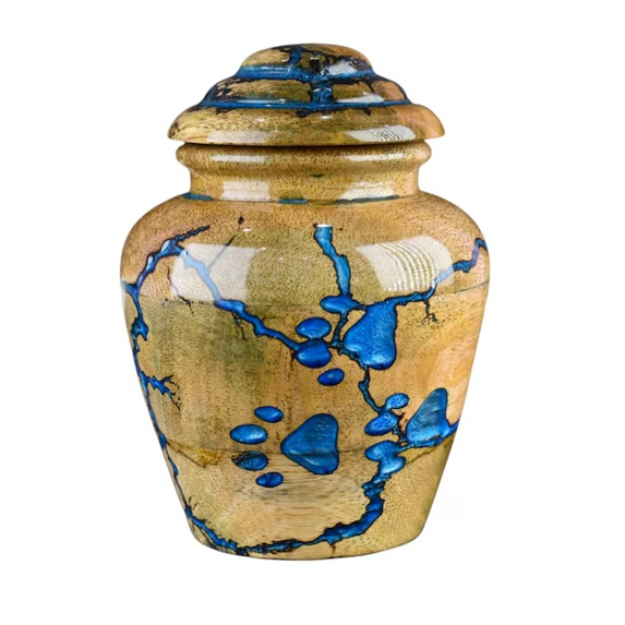 Cremation Urn For Pets Ashes - Wooden and Resin Urn Box For Dog Ashes ...