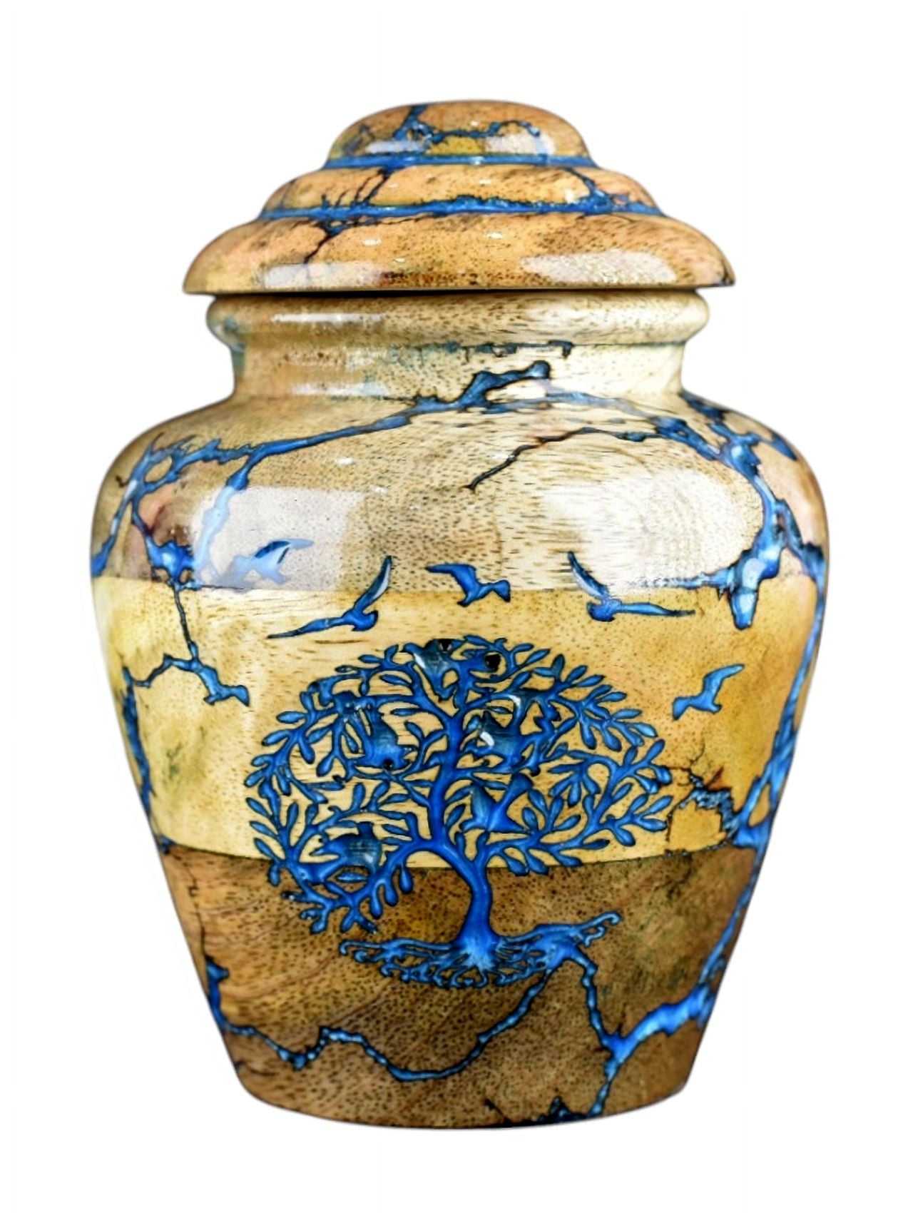 Cremation Urn For Pets Ashes - Wooden and Resin Urn Box For Dog Ashes ...