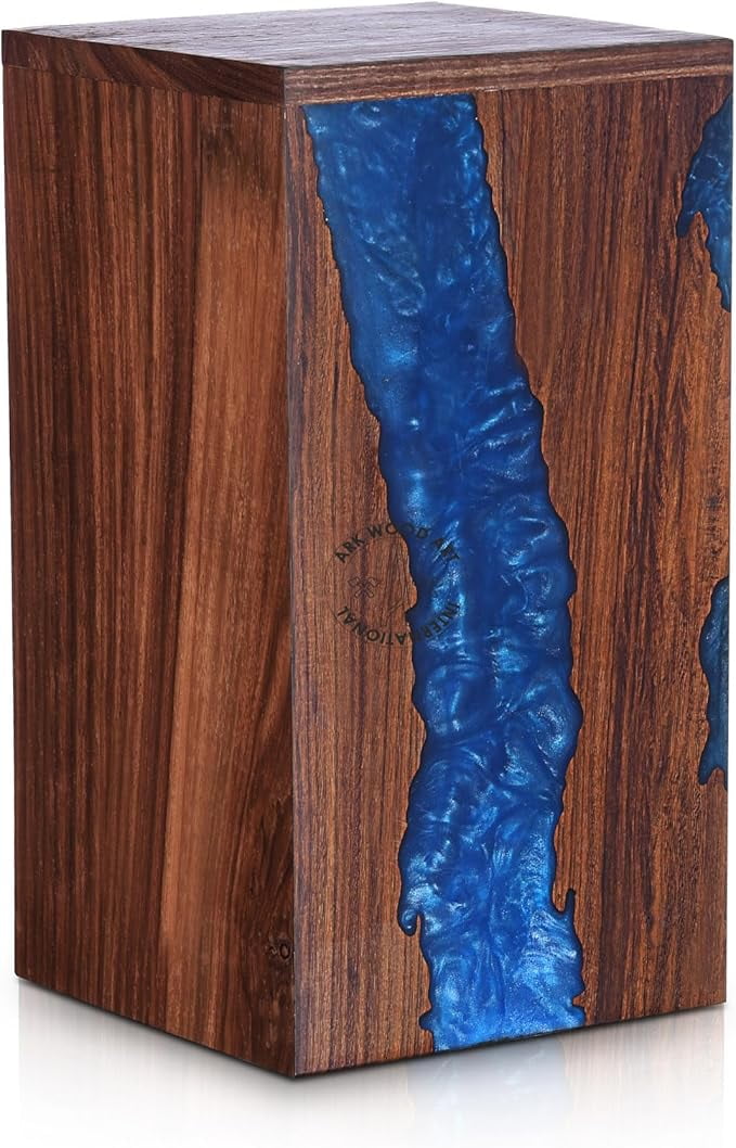 Cremation Urn for Human Ashes & Burial Urns Epoxy & Resin Wood - Female ...