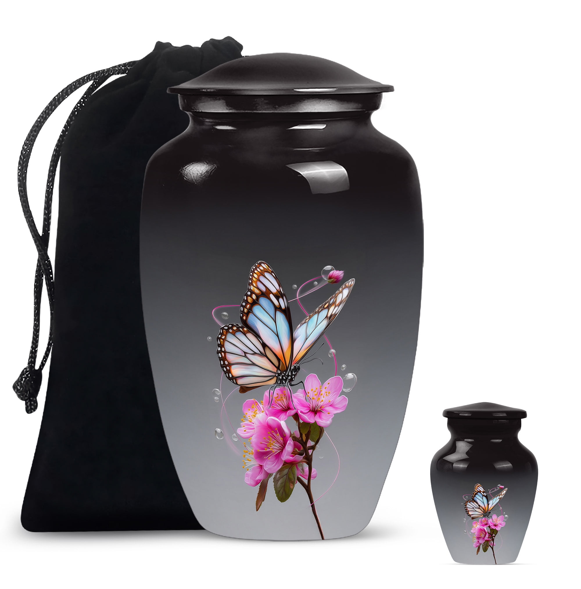Cremation Urn Set – 10-Inch Large Urn and 3-Inch Keepsake with ...