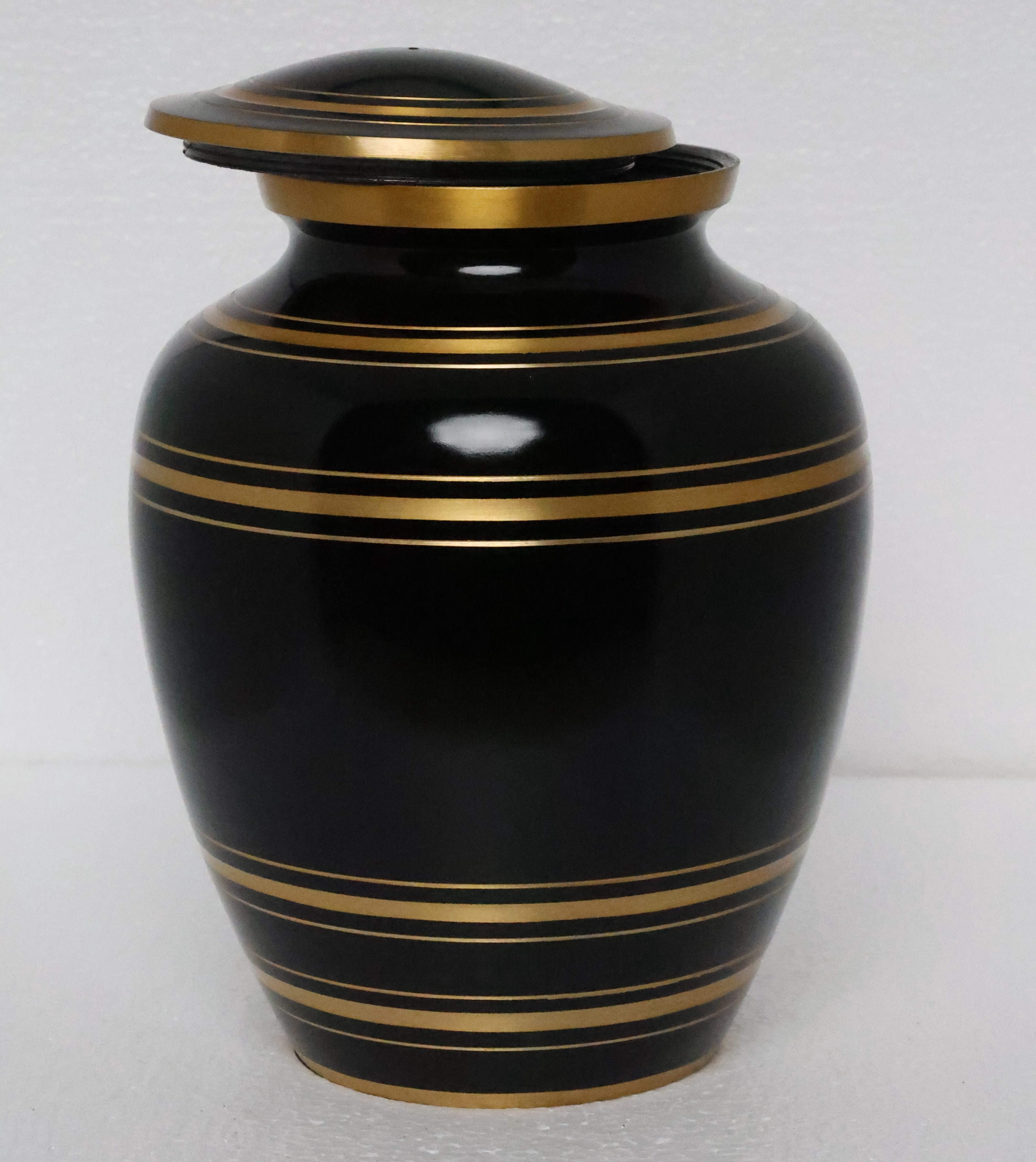 Cremation Urn for Adult Remains – Classic Thread Design Midnight Black ...