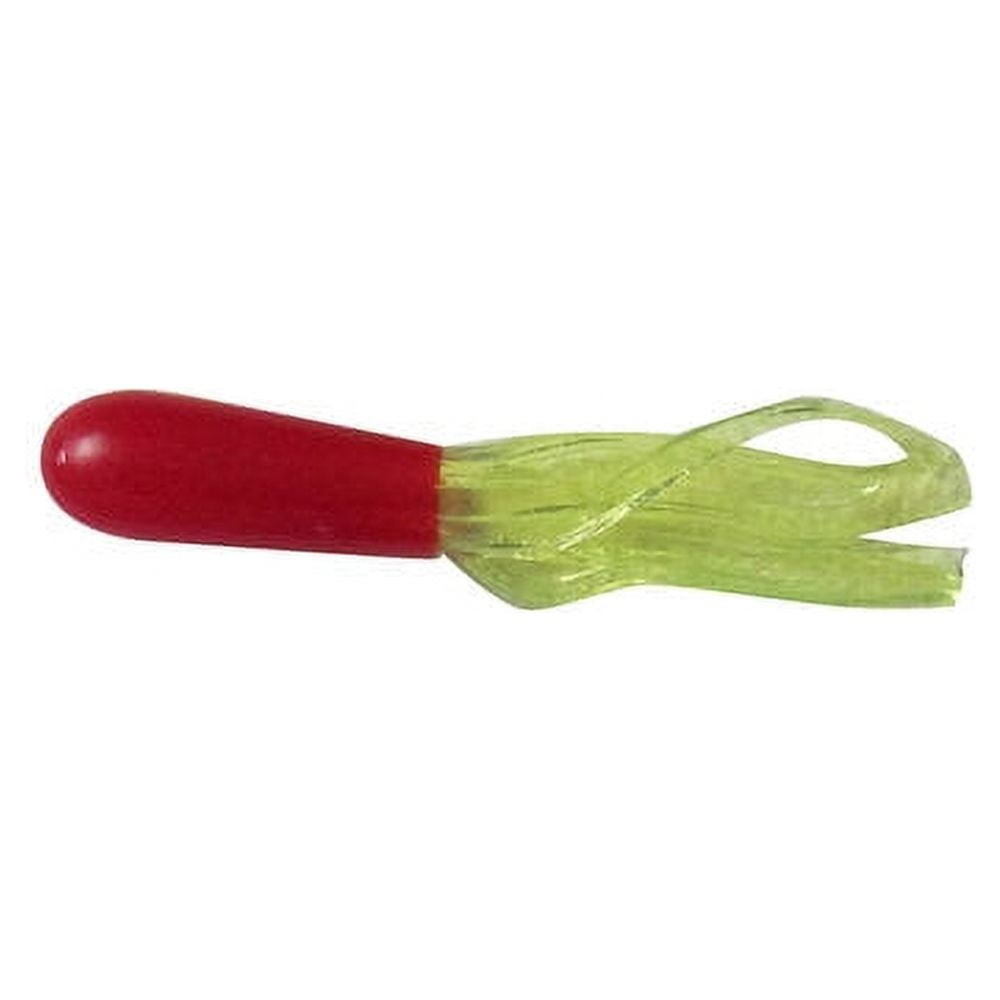 Creme Lure 1.5 Inch Red Chartreuse Mini Tail Lures for Crappie Panfish ...