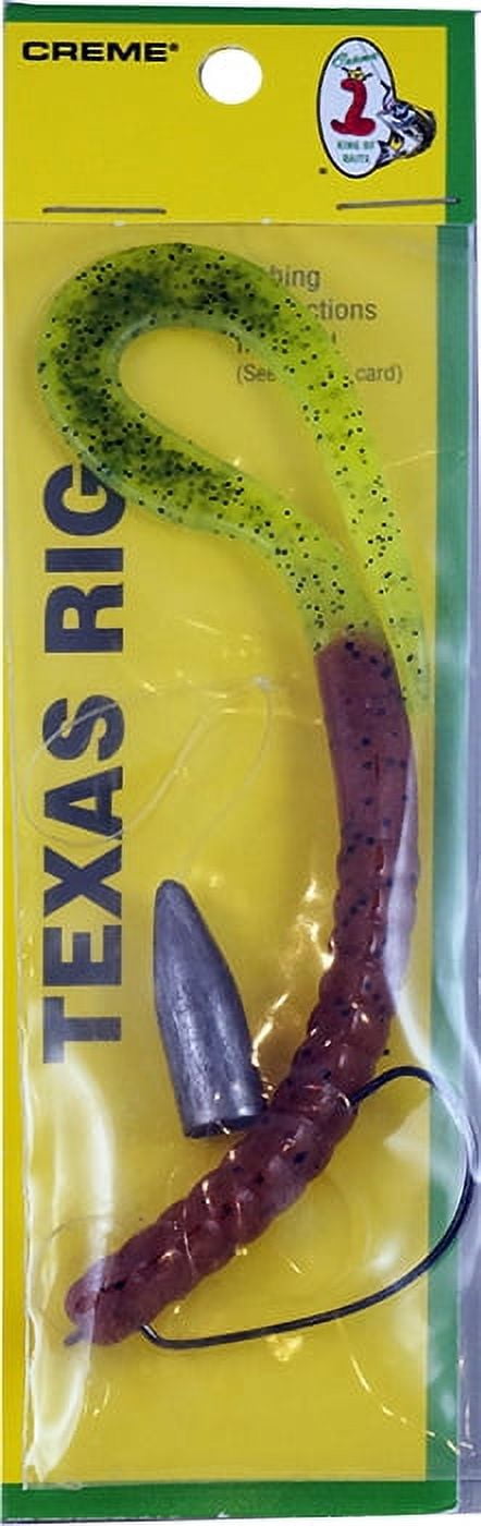 Creme Lure 6" Pre-Rigged Texas Worm Fishing Lure - Walmart.com