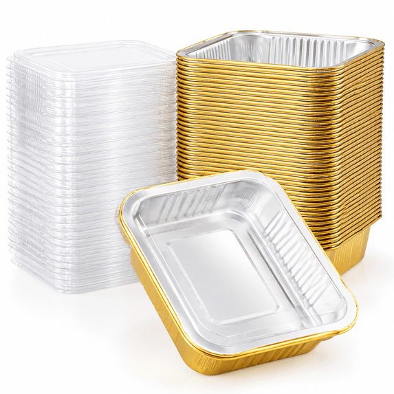Creme Brulee Ramekins Disposable, Gold 20oz Aluminum Foil Mini Cake ...