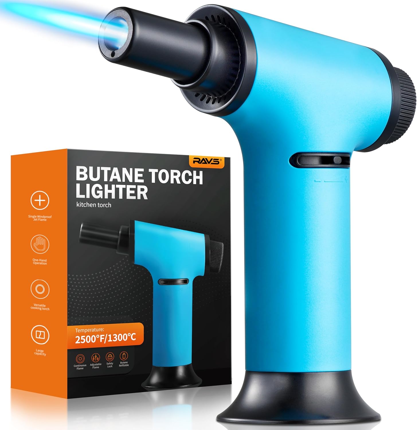 Creme Brulee Torch, Blue Butane Torch Lighter with Adjustable Flame ...