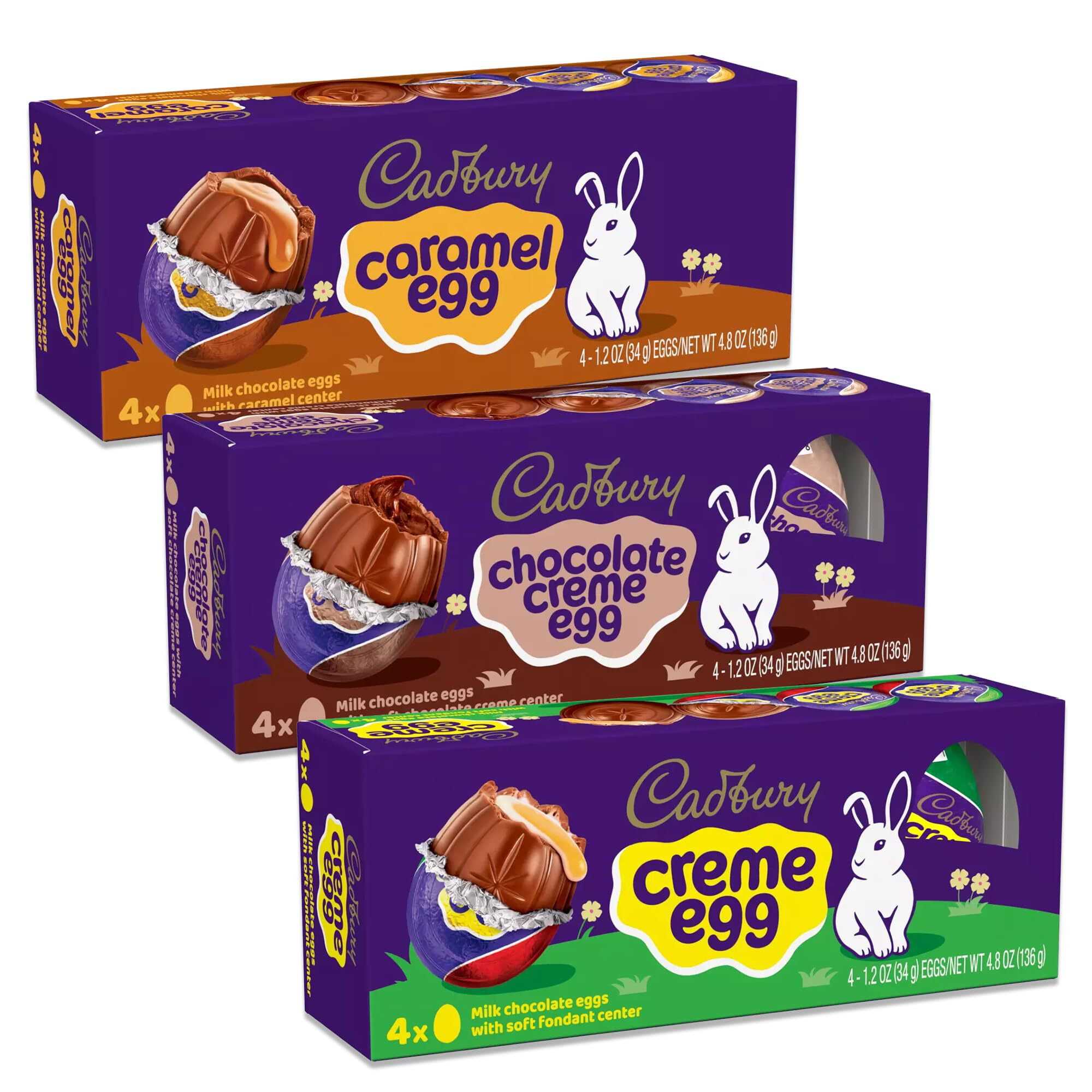 Creme Eggs Bulk Variety 12 Pack- Includes 4 Caramel Eggs, 4 Dark Creme ...