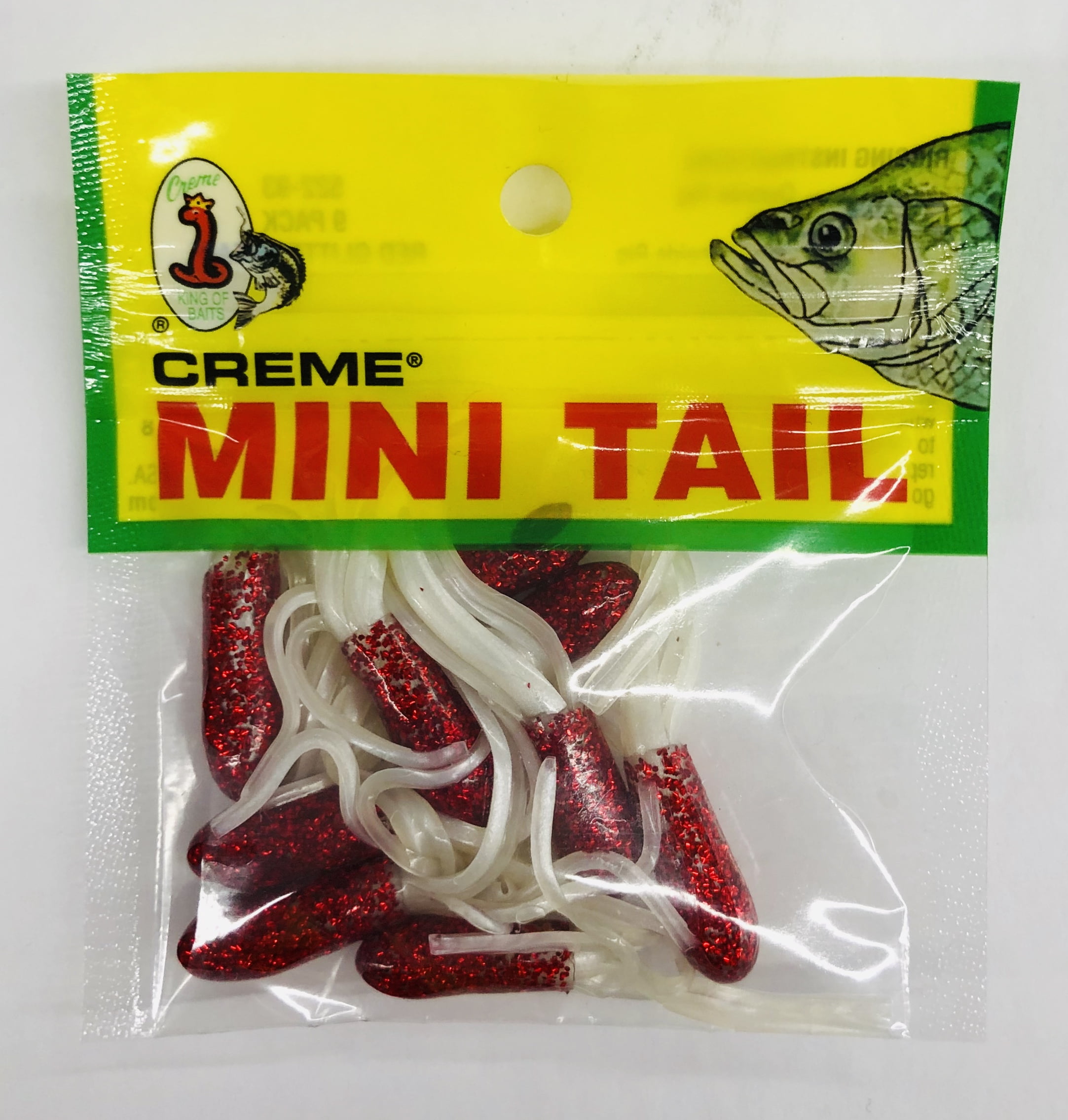 Creme Lure Glow Mini Tail Soft Bait, Black- Chartreuse - Walmart.com