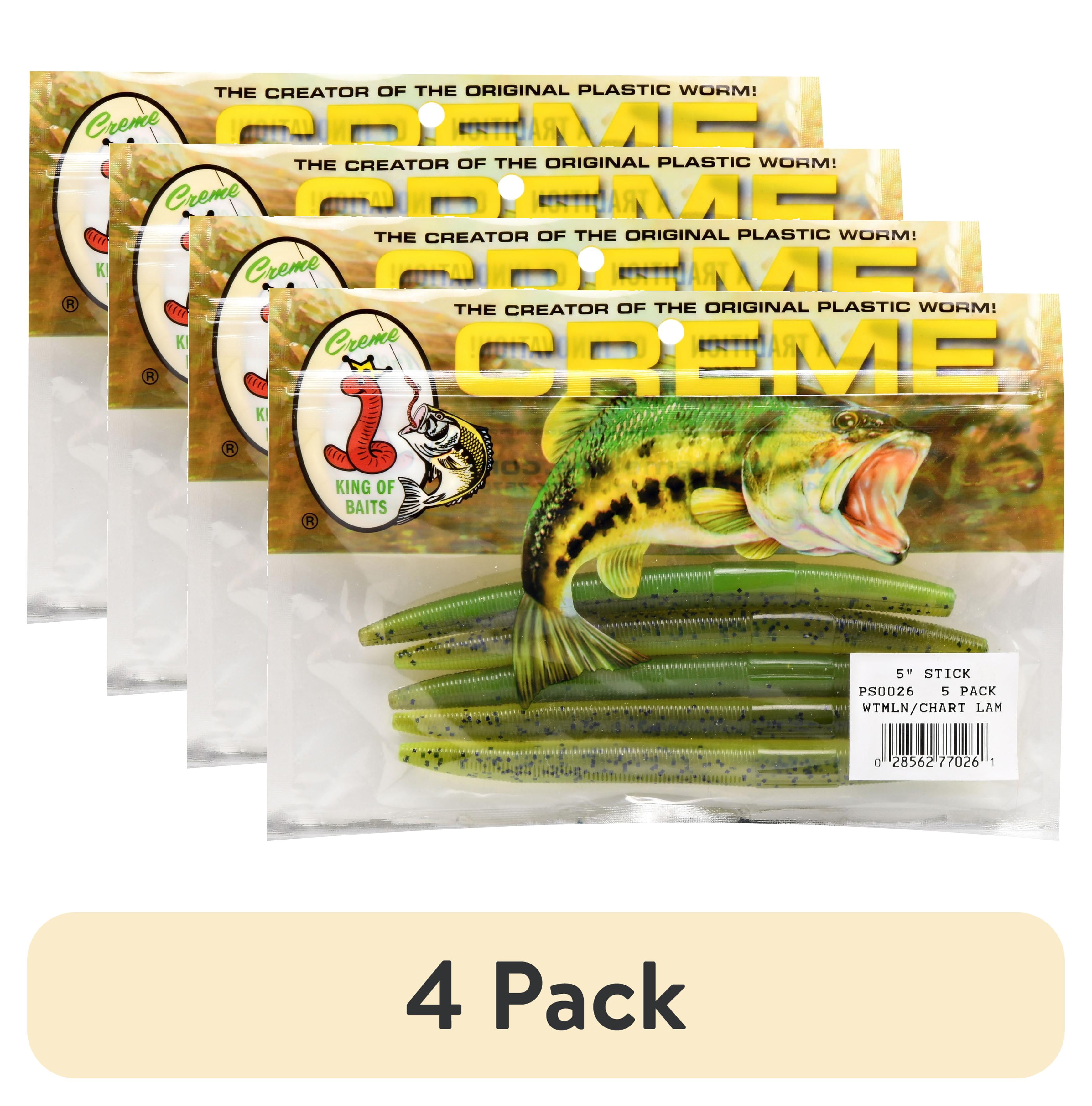 (4 pack) Creme Lure Soft Stick Bait Fishing Lure for Bass, 3-Count ...