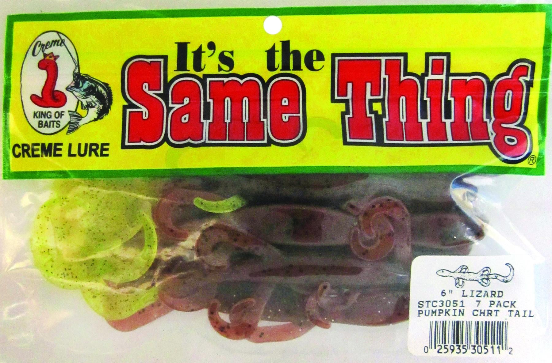 Creme Lures 6" Lizard 7-Pack Pumpkin/Chartreuse Tail STC3051 - Walmart.com