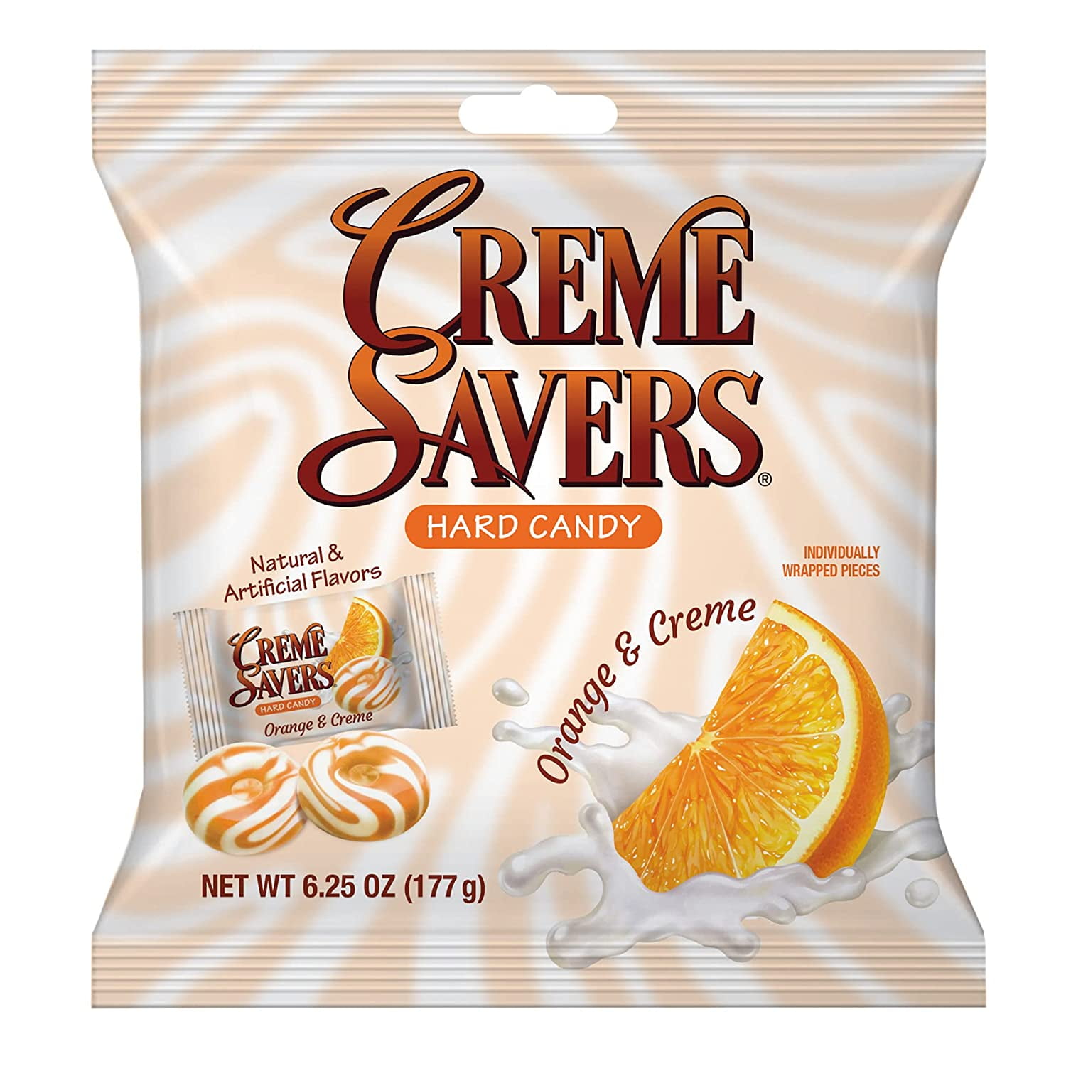 Creme Savers Orange and Creme Hard Candy, 6.25oz Bag, 42 Individually ...