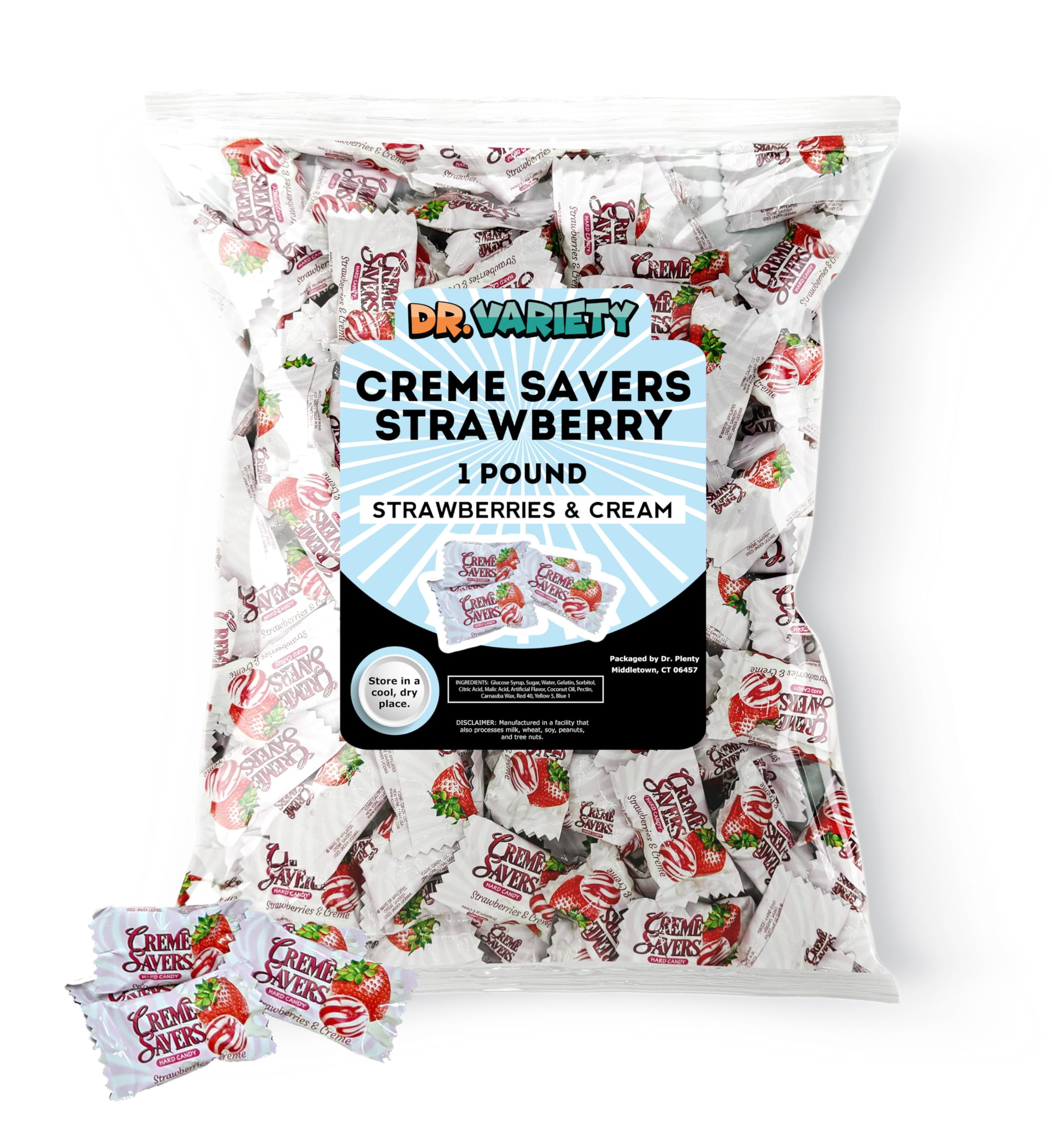 Creme Savers Strawberry Bulk (1 Pound) - Strawberries and Creme Hard ...