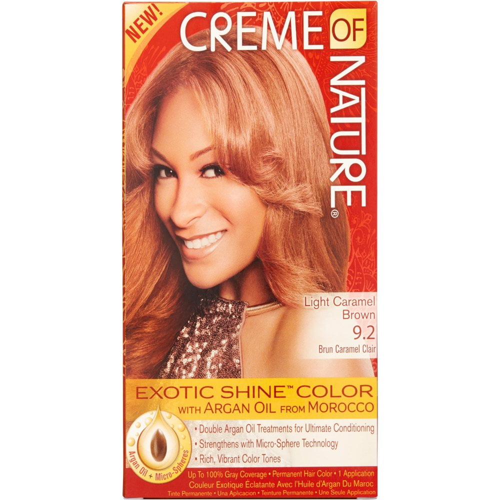 Creme of Nature Hair Dye with Exotic Shine & Argan Oil, Light Caramel ...