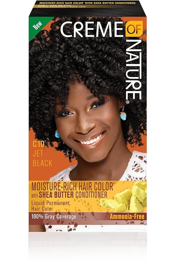 Creme of Nature Moisture Rich Hair Color Kit, C10 Jet Black, 1 ...