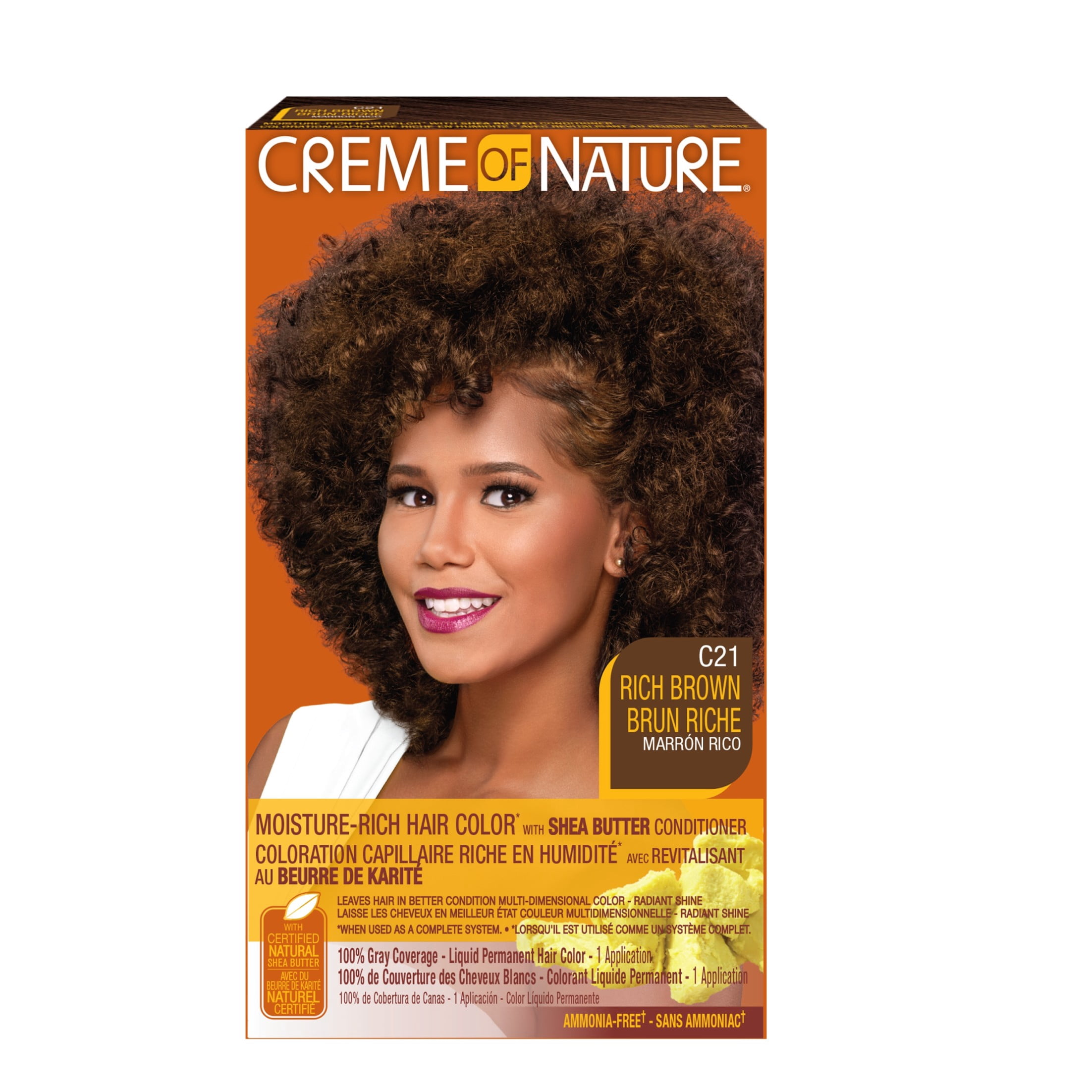 Creme of Nature C21 Rich Brown Permanent Hair Color with Shea Butter ...