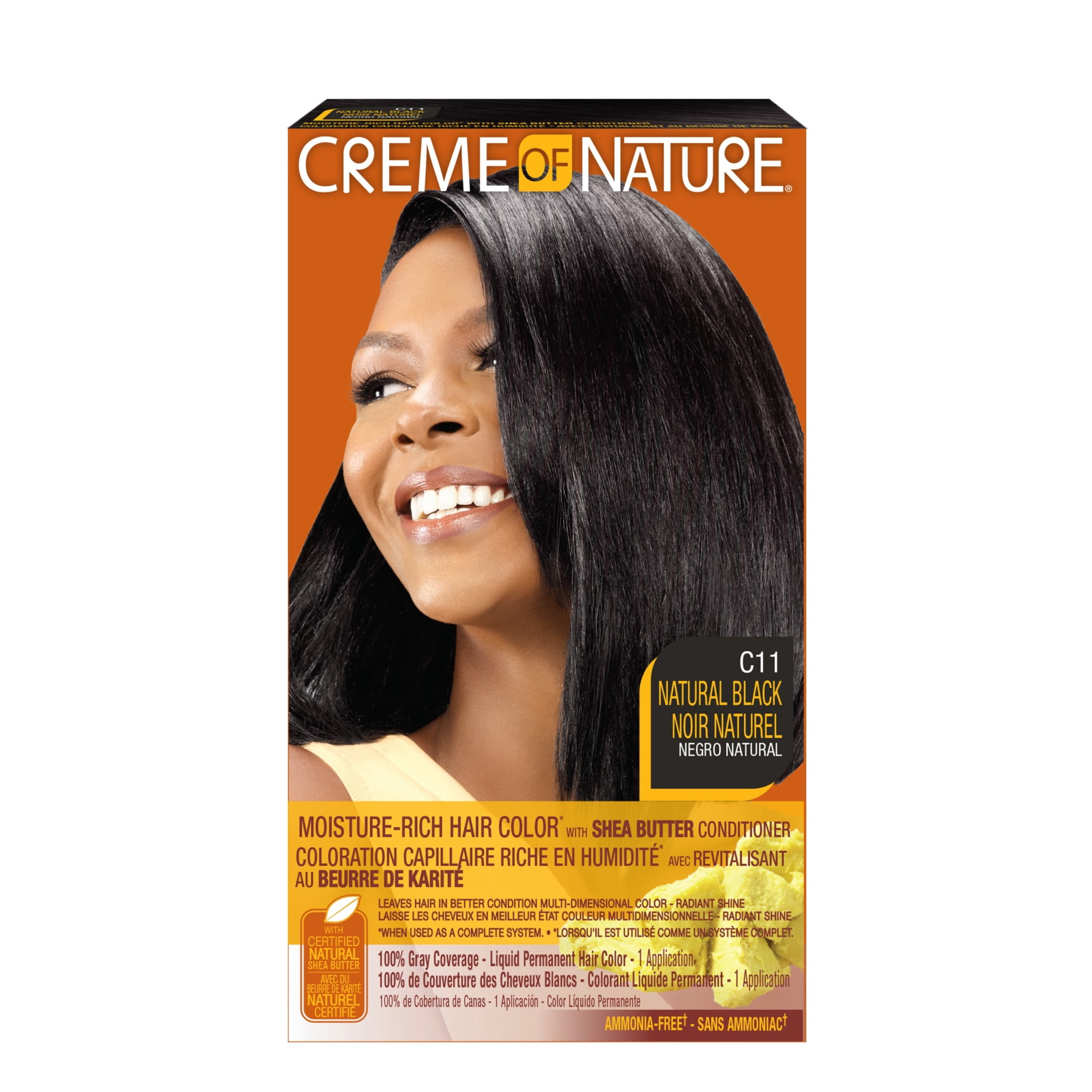 Creme of Nature® Moisture-Rich Hair Color* Natural Black C11, Ammonia ...